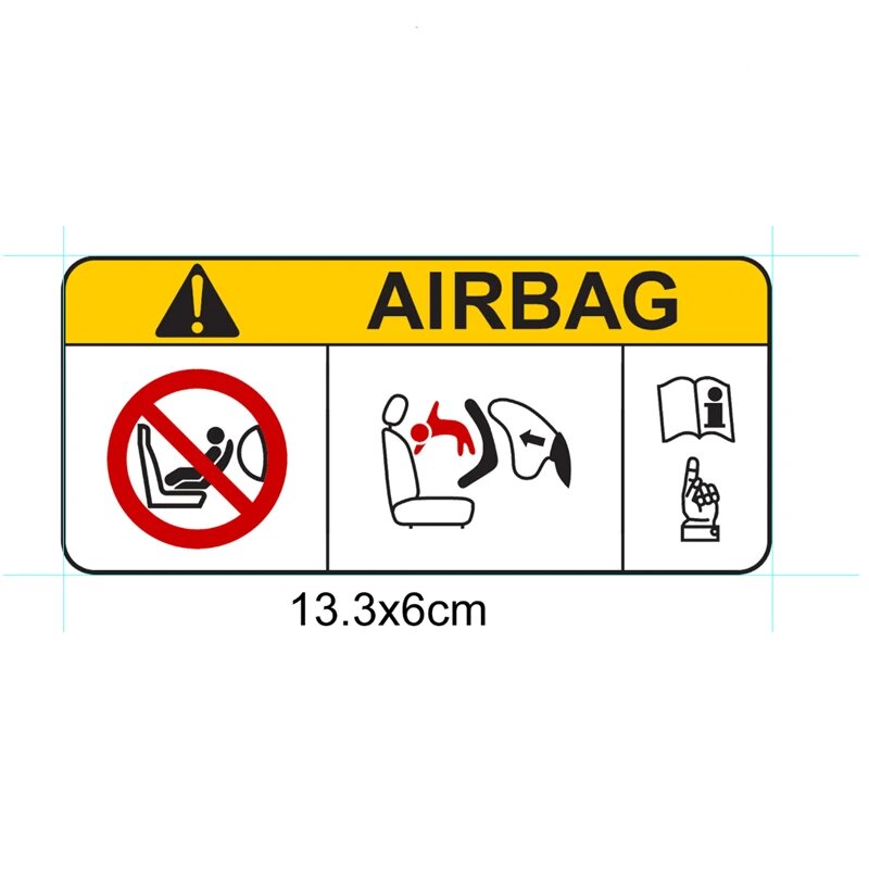 Наклейка AIRBAG 13.3x6 см, предупреждение безопасности, цвет 41708D