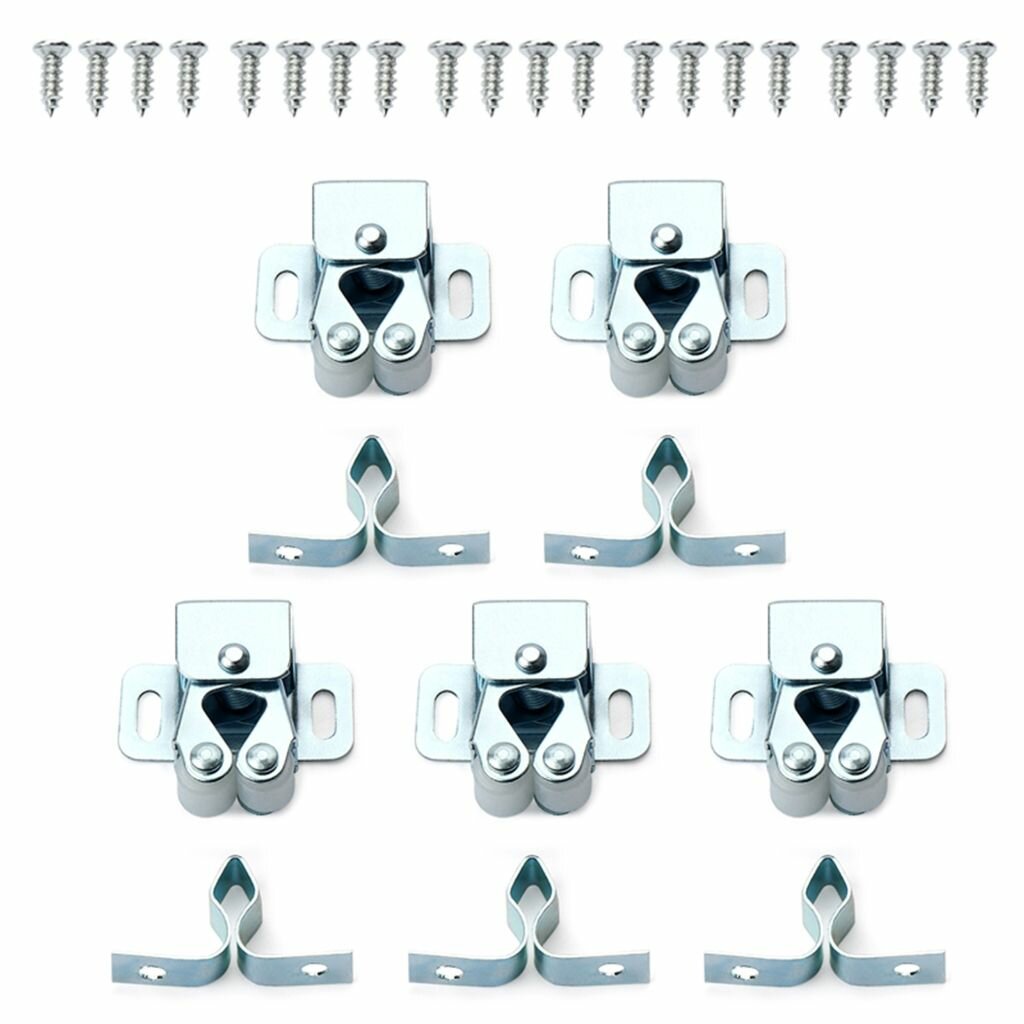 1 упаковка из 5 комплектов, застежка для дверцы шкафа (включая винты)-цвет оцинкованный