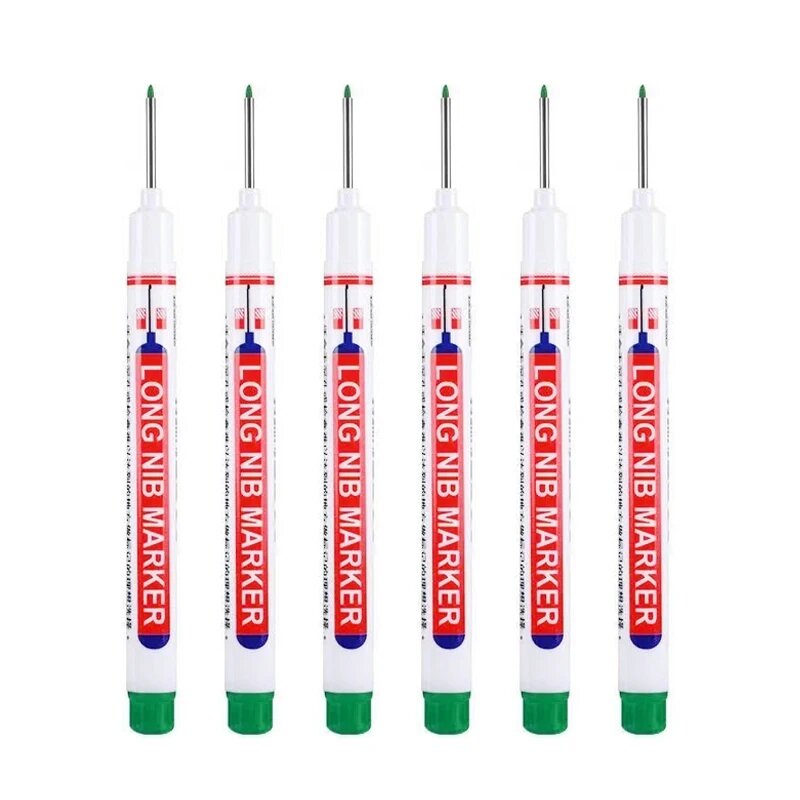 Маркеры для глубоких отверстий 6 шт, красный/черный/синий/белый/зеленый зеленый