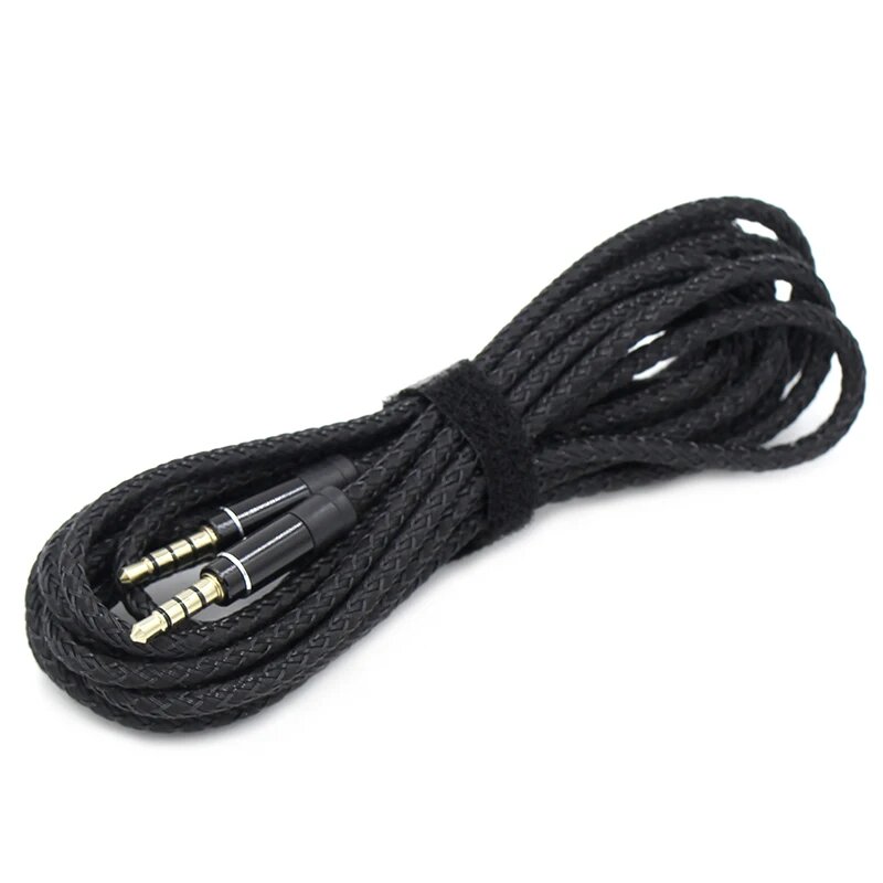 Аудиокабель AUX 3.5 мм 4 полюса 3 м Black cover, 3 м