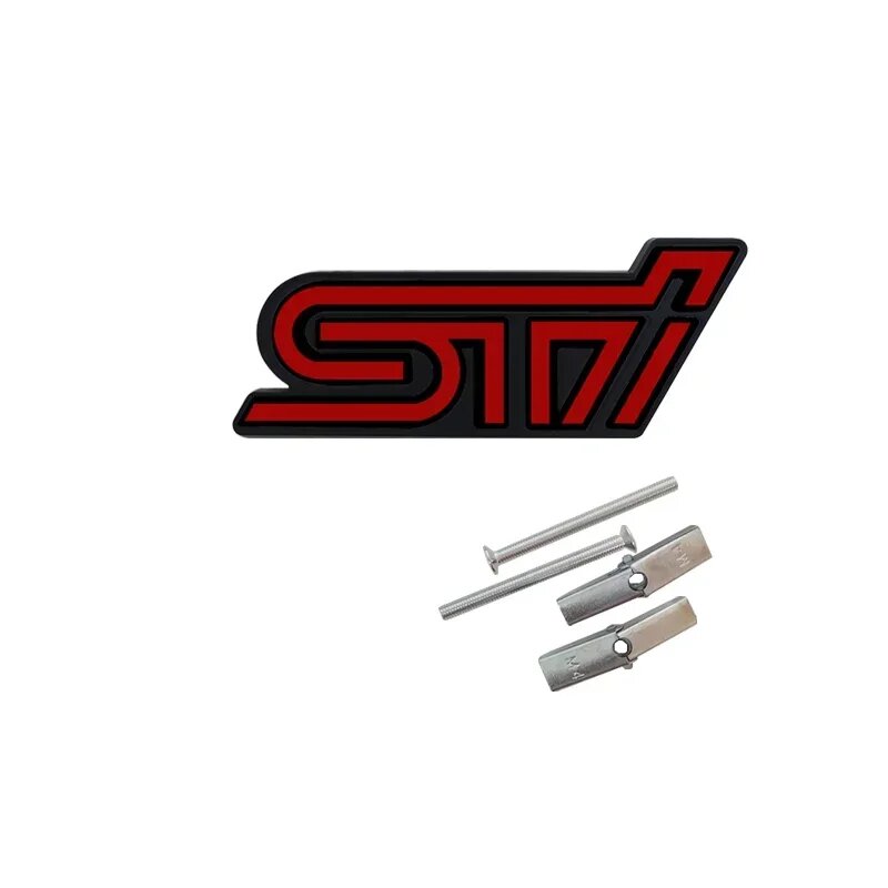 3D металлическая эмблема передней решетки автомобиля для Subaru STI Logo XV WRX BRZ FORESTER IMPREZA LEGACY OUTBACK, наклейка на задний багажник автомобиля, значок Grille-RedBlack
