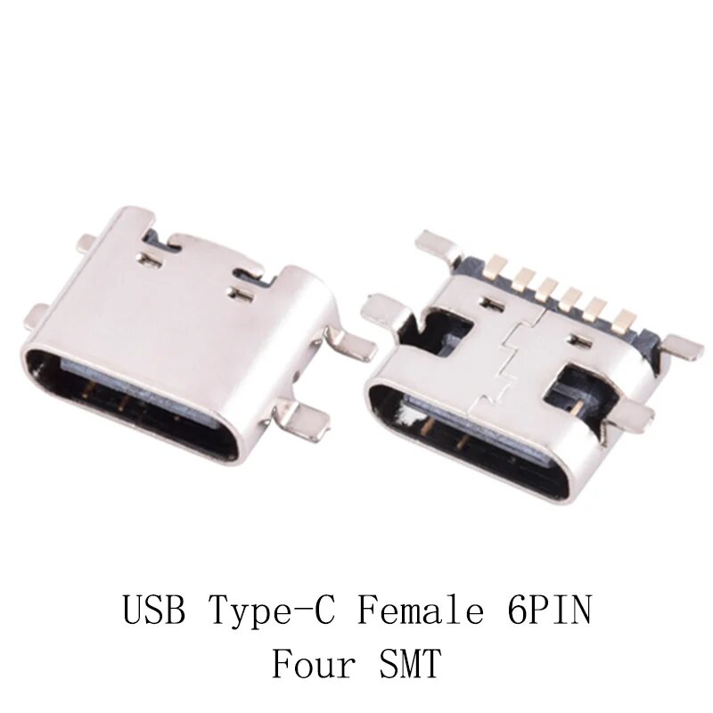 Разъемы USB Type-C 6Pin для пайки 10шт