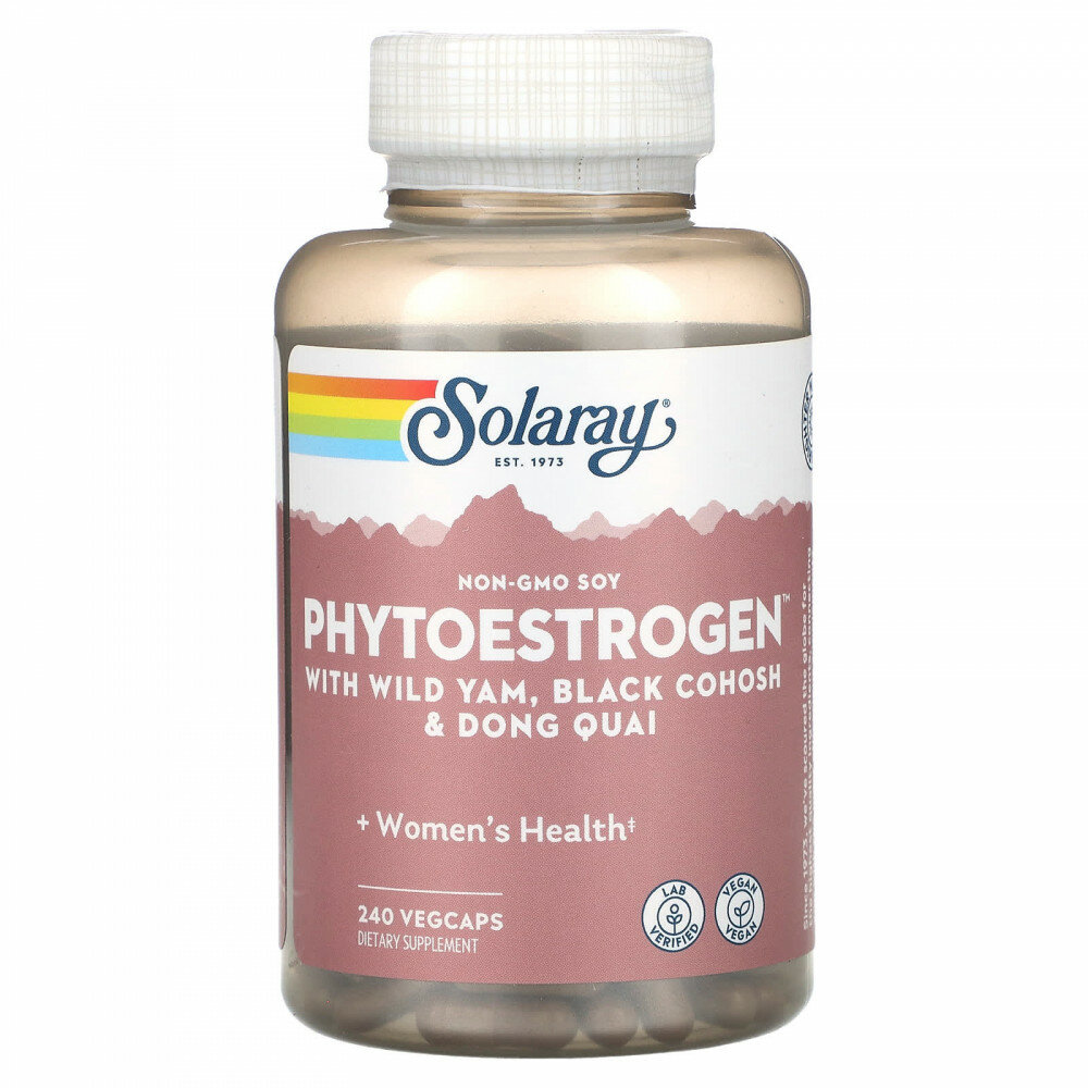 Solaray, PhytoEstrogen™ с диким ямсом, воронцем кистевидным и дудником китайским, 240 растительных капсул
