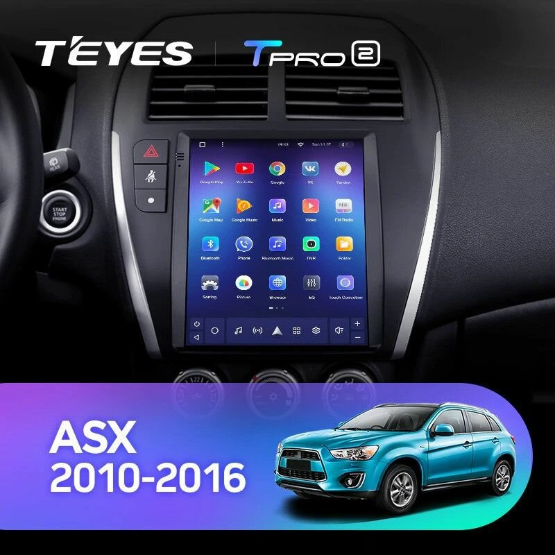 Штатная магнитола Tesla style Teyes TPRO 2 4/64 Mitsubishi ASX 1 (2010-2016) Тип-В