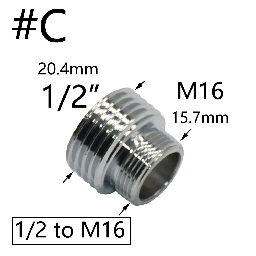 Латунный резьбовой соединитель ZWDZJL 1/2" To M16 M18 M24 M28 1I2 x M16