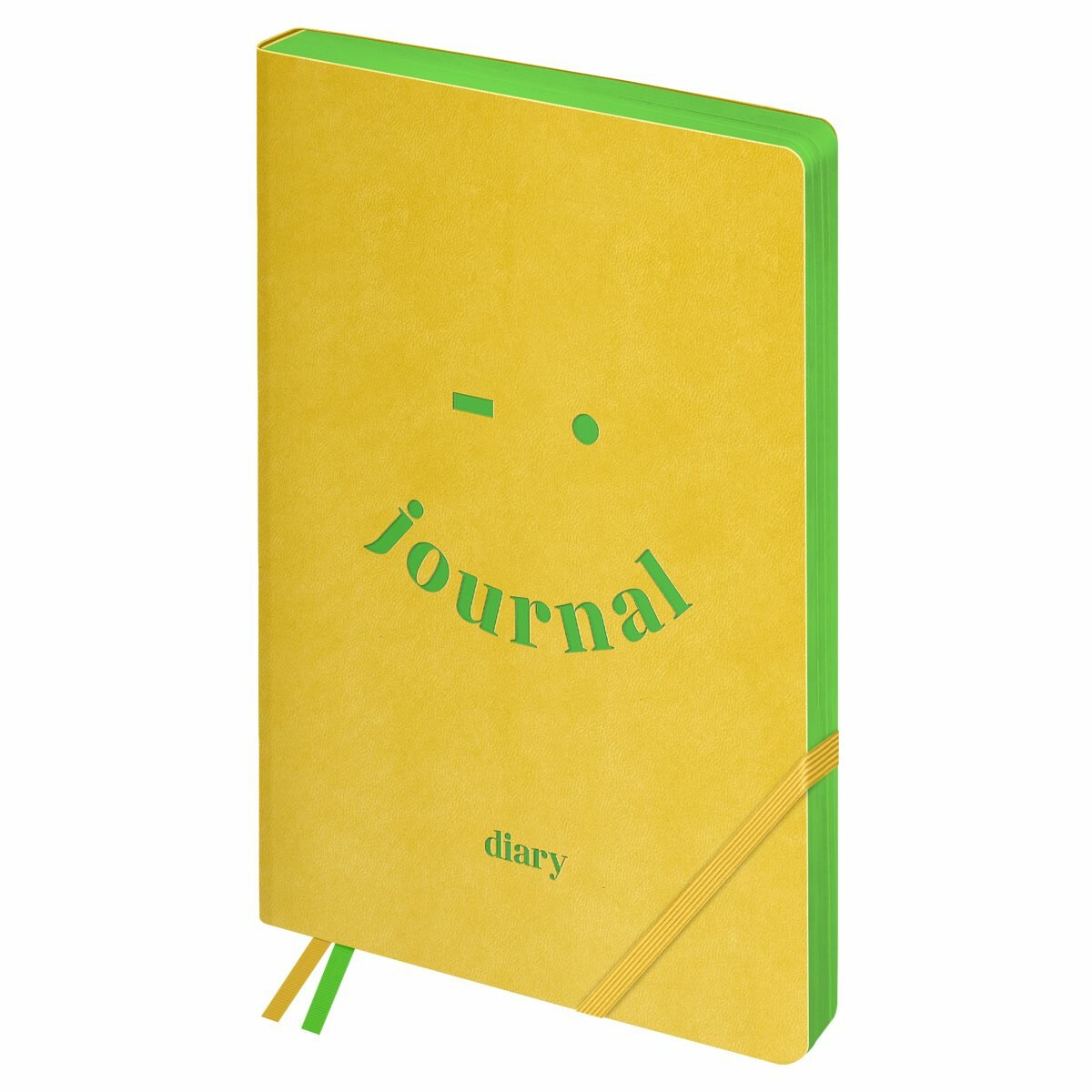 Ежедневник недатированный В5 BG "Neon" (136 листов) обложка кожзам, желтая, цветной срез (DuB5_60758)