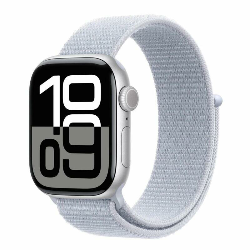 Часы Apple Watch Series 10 42mm Silver Aluminium Case With Blue Sport Loop