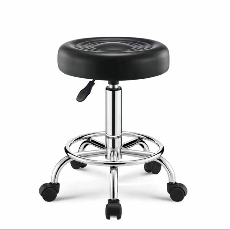 Табурет мастера DOBRIN BILLY, LM-3051, цвет сиденья чёрный, цвет основания хромированная сталь