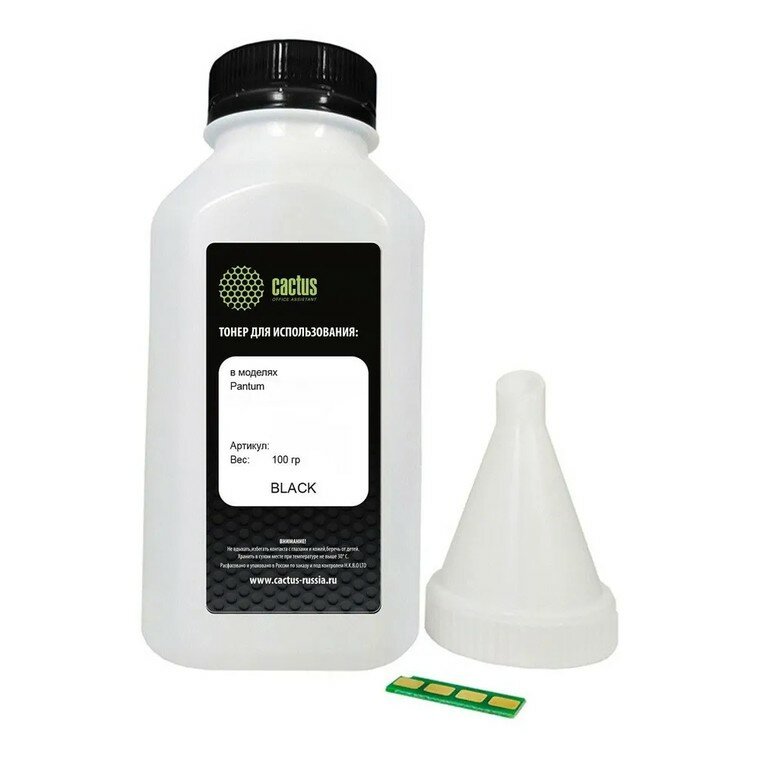 Тонер (100г) Cactus CS-RK-TL-5120 (тонер + чип) Черный для Pantum BP5100DN/BP5100DW
