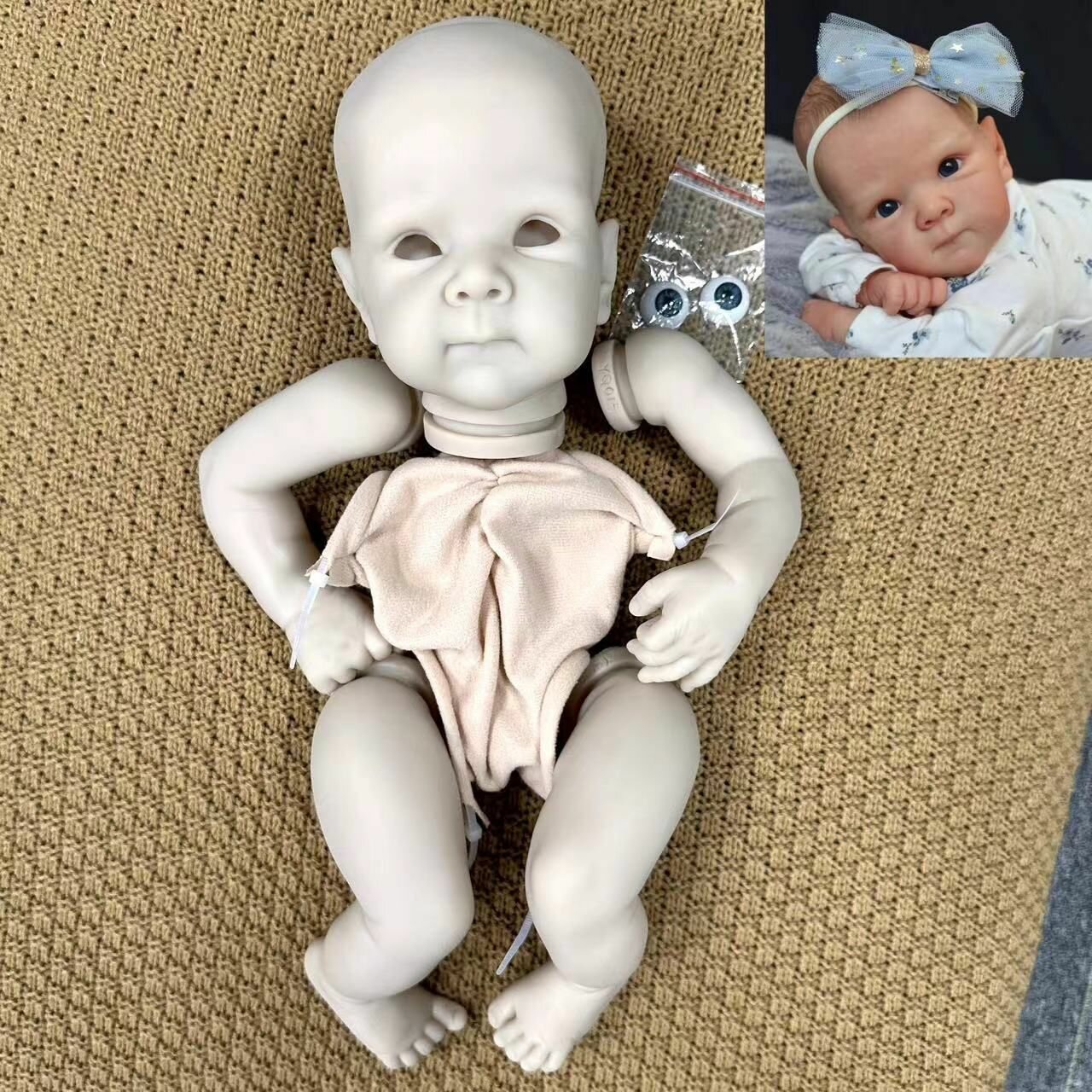 Неокрашенный и разобранный набор кукол-реборнов, размер готовой куклы 48 см, reborn Chase