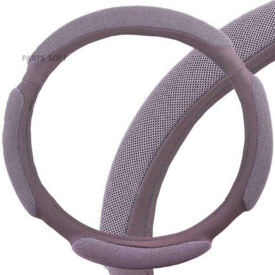 S01102384 SKYWAY Оплётка руля SKYWAY кожаная 4 подушечки Серая (M)