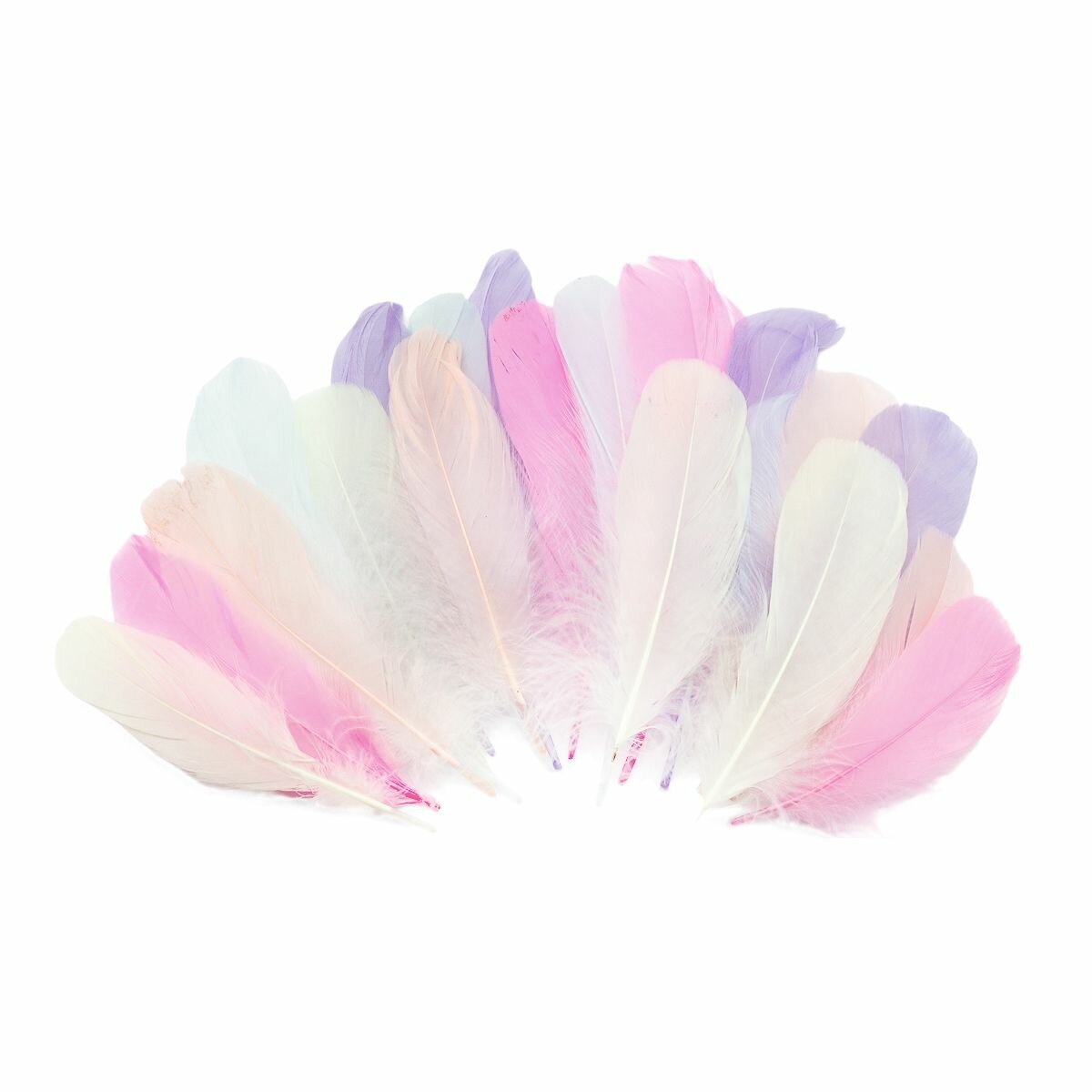 XQ-660331 Перо гусиное обработанное нежный микс, 15-17см, 20шт/упак