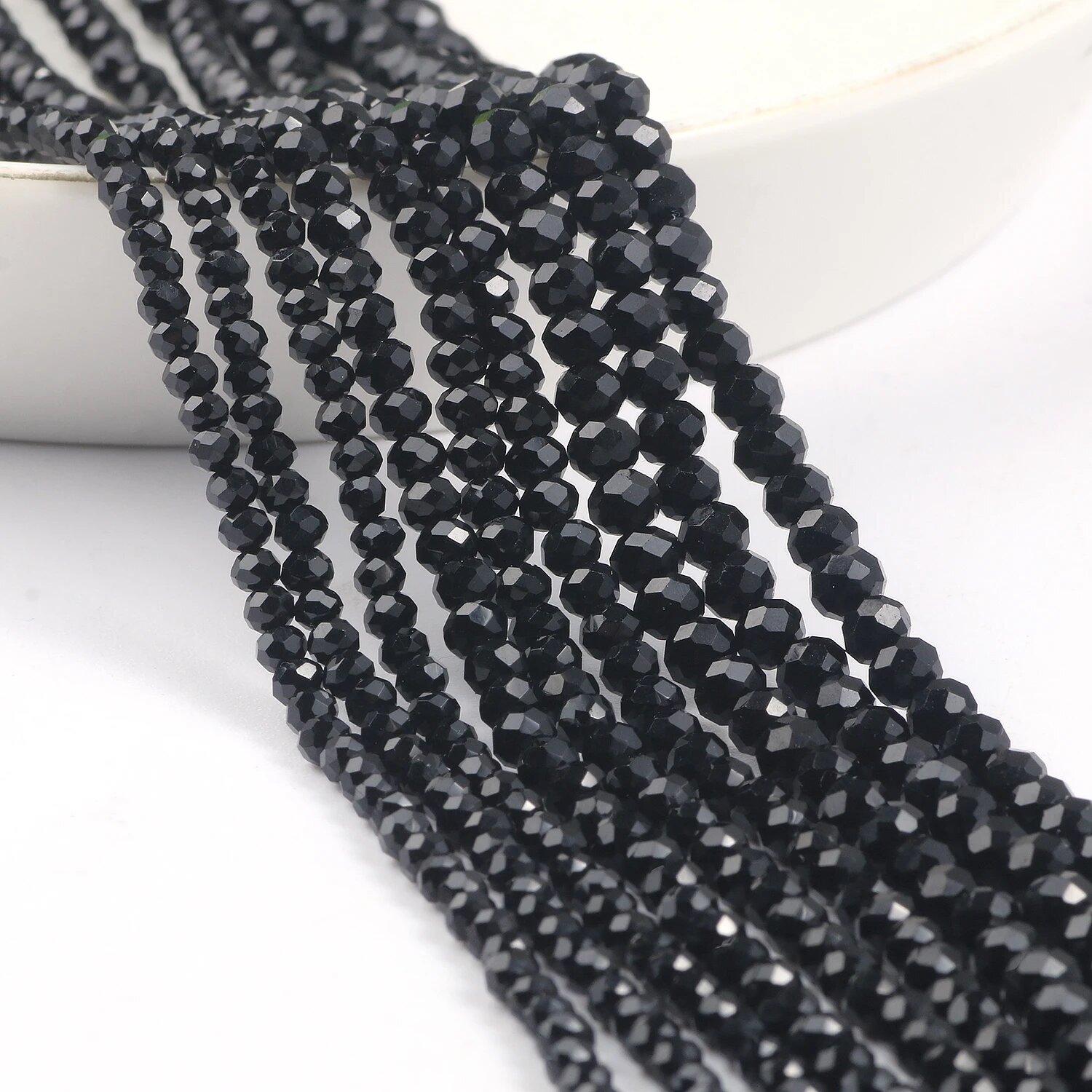 Хрустальные бусины LNMBII 2мм/3мм/4мм Черный, 2mm about 180pcs, 03