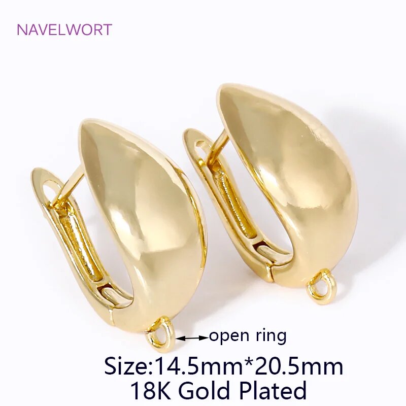 Застежки для сережек NAVELWORT 18K Gold Plated, 14.5*20.5 мм, 2 шт