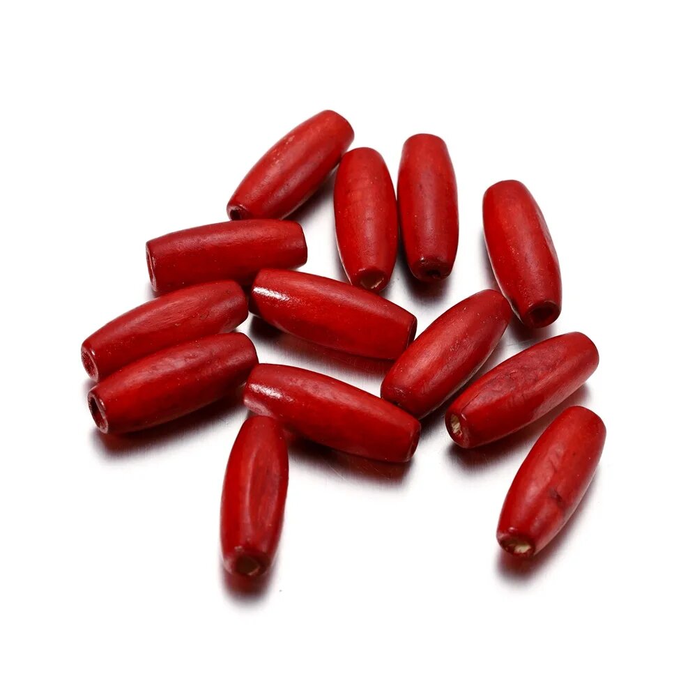 Деревянные овальные бусины St.kunkka 20/50 шт Красный, 20Pcs, Red