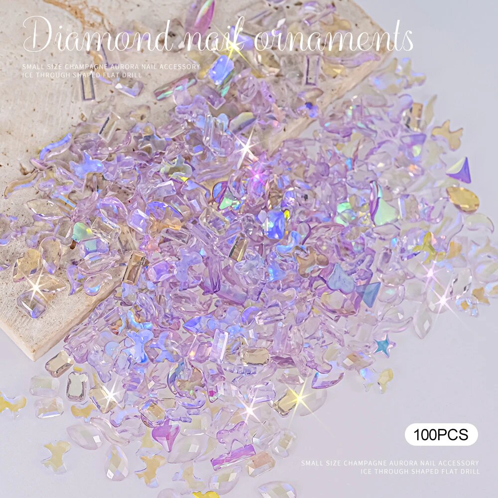 100шт стразы для ногтей Aurora, JZ074-Mix03