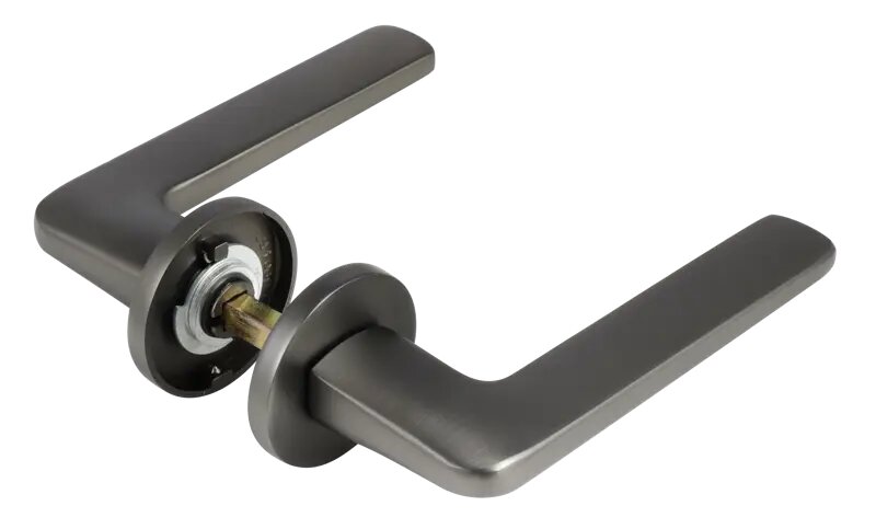 Дверные ручки Edson EDS-87H-R2, графитовые, с розеткой, алюминий