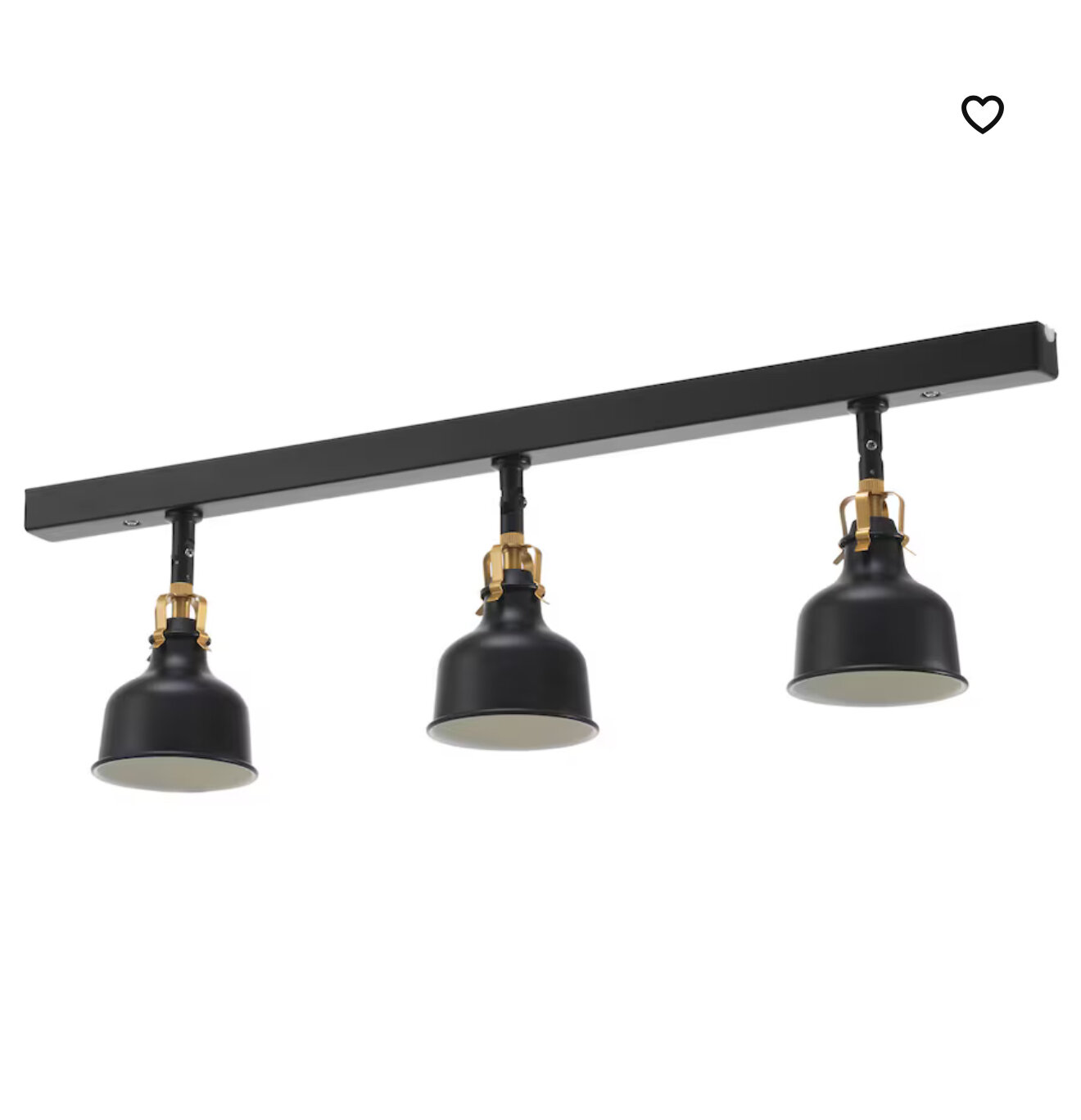 Светильник потолочный ИКЕА RANARP GU10, металлический плафон, поворотный, черный