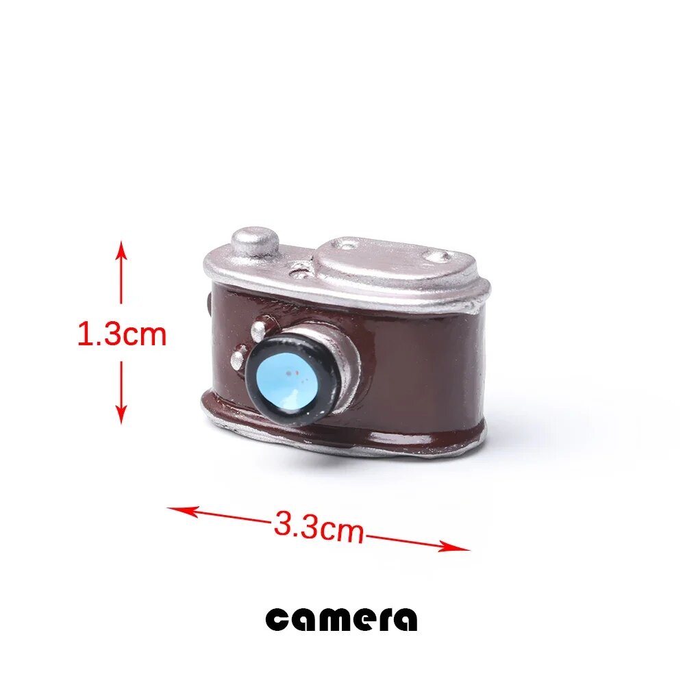 Миниатюрная камера из смолы, 3.3x1.3 см, коричневая