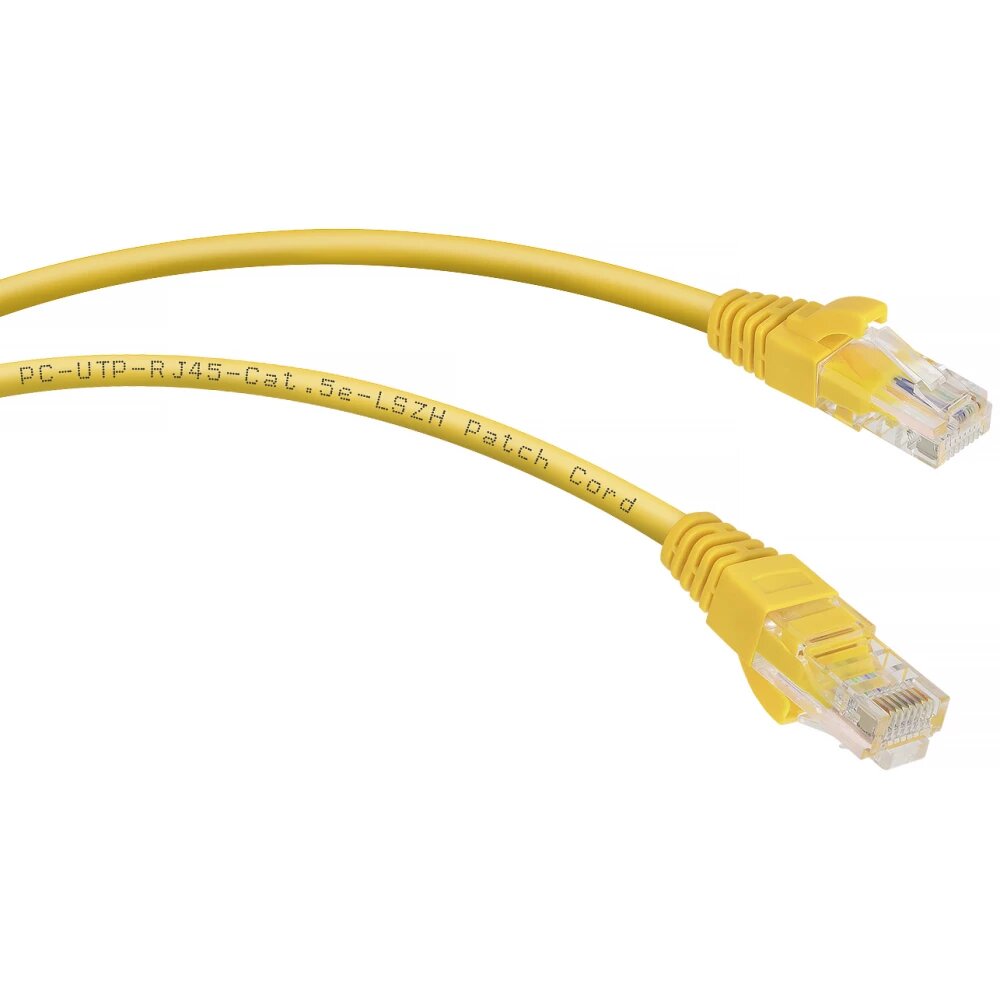 Патч-корд Cabeus 0.3м (PC-UTP-RJ45-Cat.5e-0.3m-YL-LSZH)