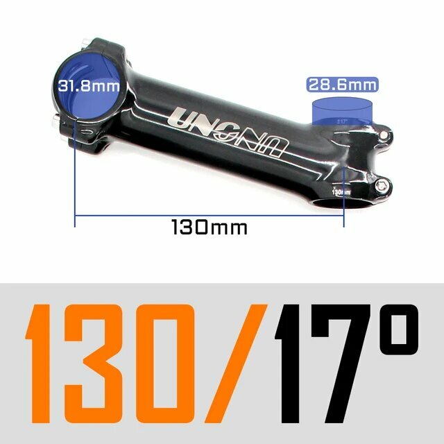 UNO алюминиевый вынос руля Kalloy 7/17/35 градусов 31.8 мм 60/70/80/90/100/110/120/130 мм 17 degree 130mm