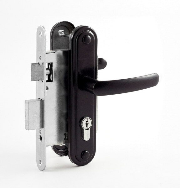 Замок врезной Омега цилиндровый, ЗВ.7.02, (черный)