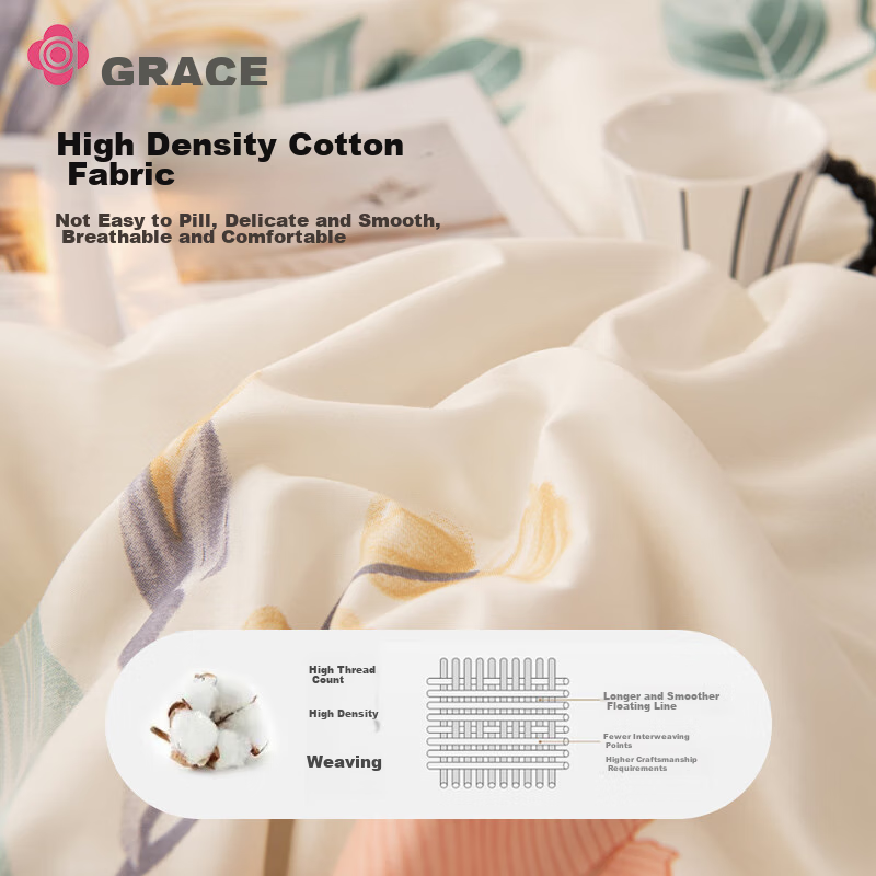 Grace Pure Cotton Antibacterial Duvet Cover, 100% Cotton Printed Duvet Cover, Single Bed Student Duvet Cover, Elegant 150*200cm