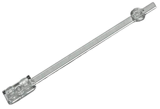 Bar 12L with 1 x 2 Plate End Solid Studs and 1 x 1 Round Plate End, 42445 Trans-clear N