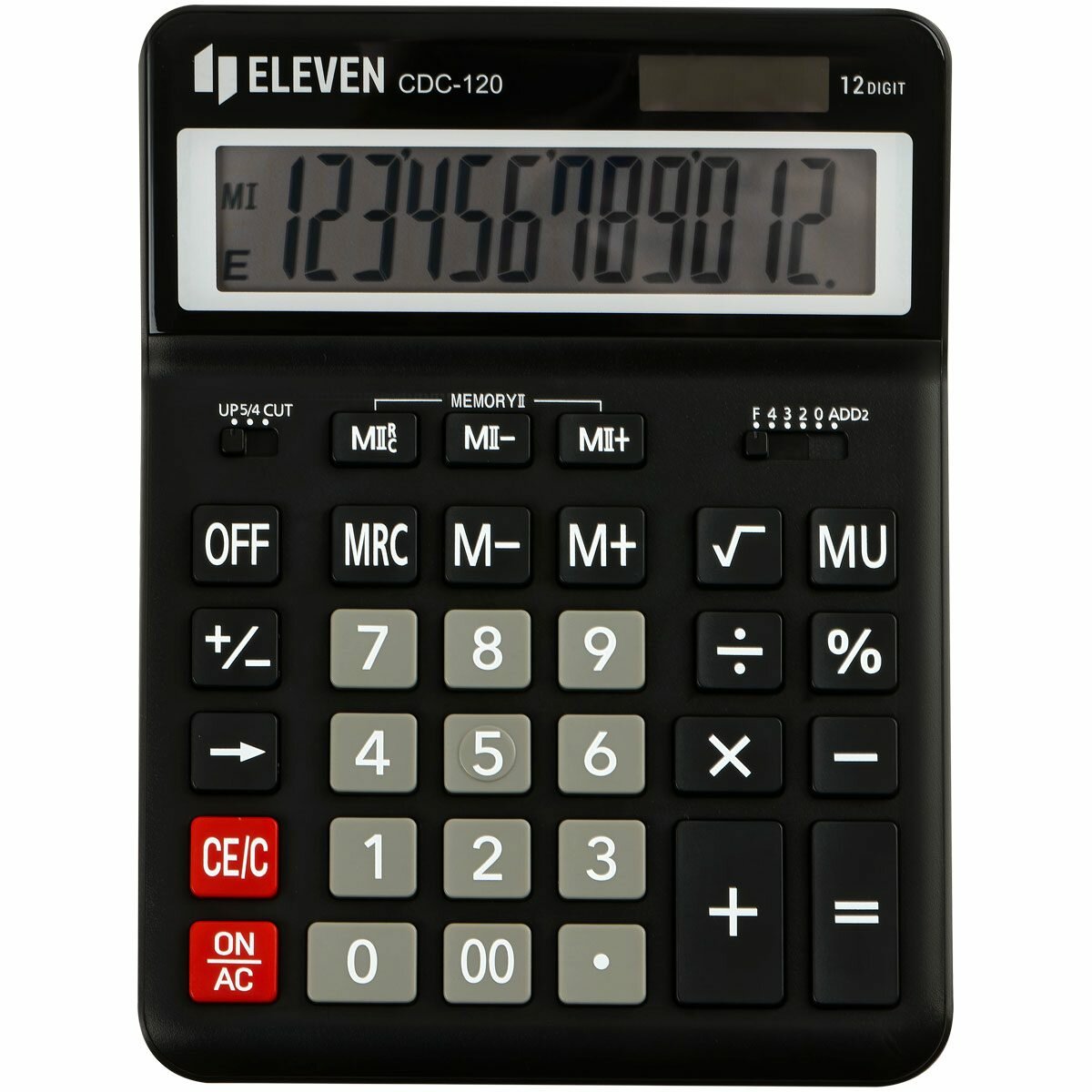 Калькулятор настольный Eleven CDC-120-BK, 12-разрядный, двойное питание, черный (CDC-120-BK)