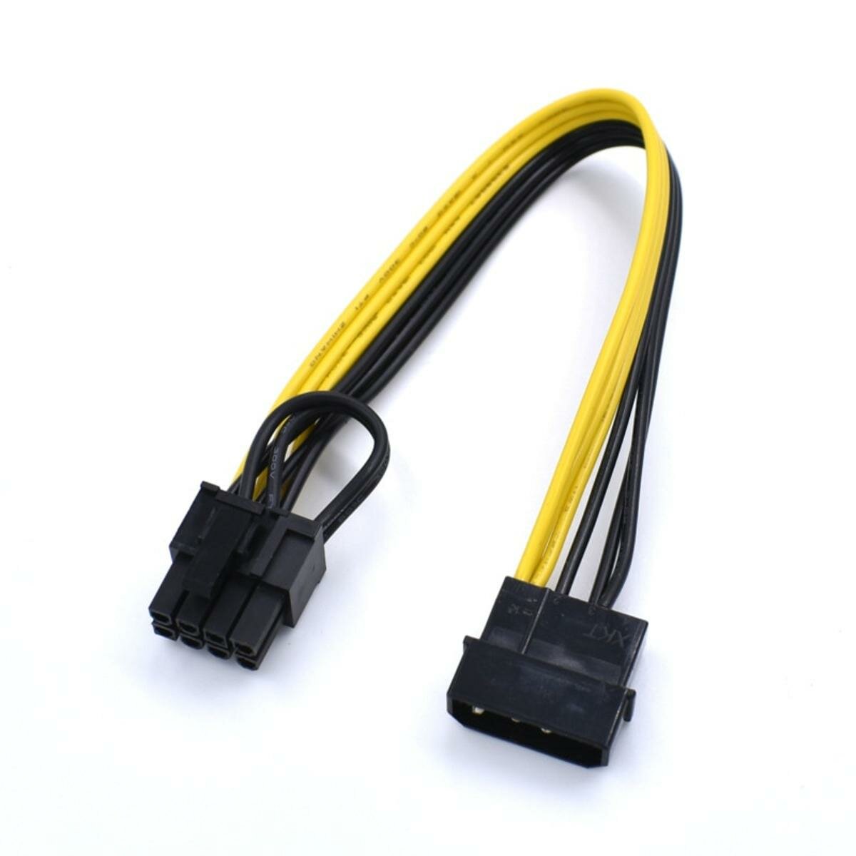 Кабель питания адаптера Molex 4-Pin to PCIe 8-Pin (6+2) 18AWG 20 см