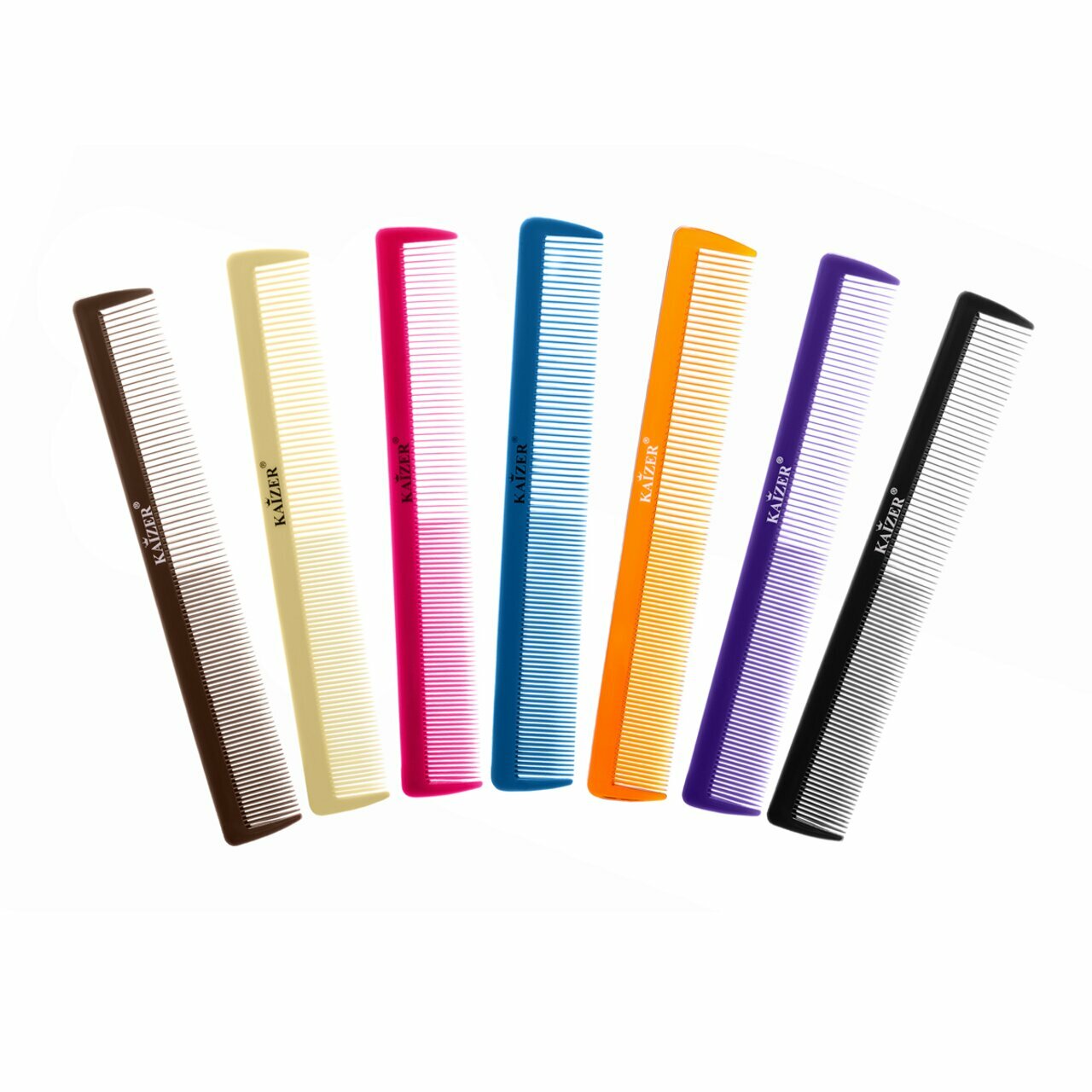 Kaizer пластиковый двойной гребень без ручки, длина 200 мм, цвет ассорти разных оттенков
