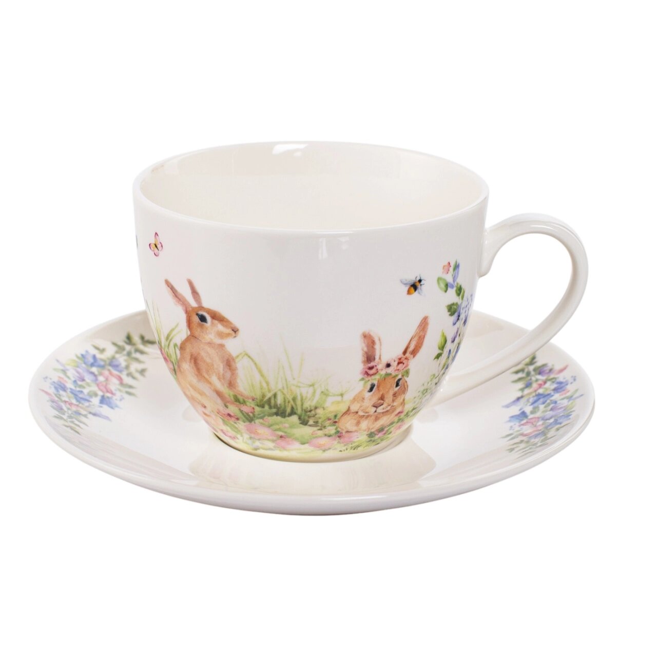 SIJ Spring Bunny чайная пара фарфор 260 мл компактная сервировка чая из двух чашек