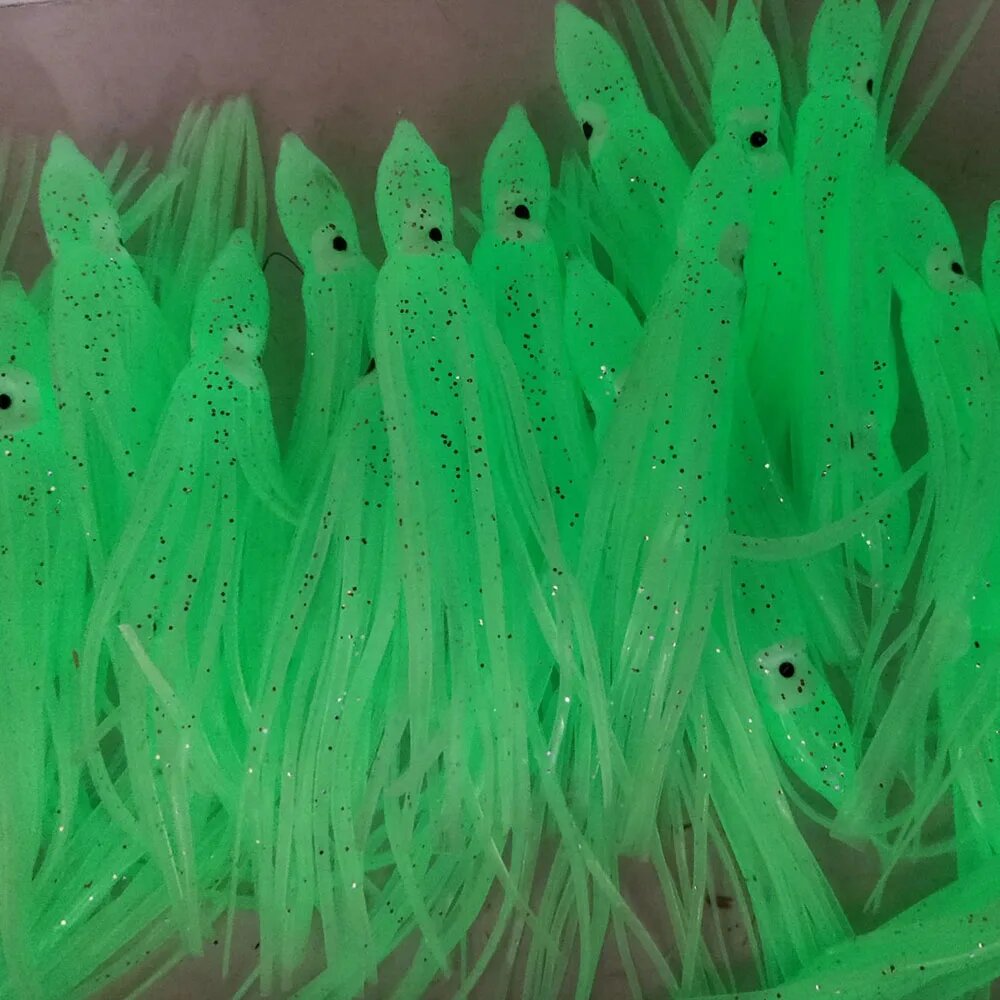 100шт12см рыболовная приманка, мягкая приманка. Приманки для кальмаров, наживка для морского осьминога, мягкий силикон, приманка для рыбалки, крючок для кальмара. приманка для кальмара