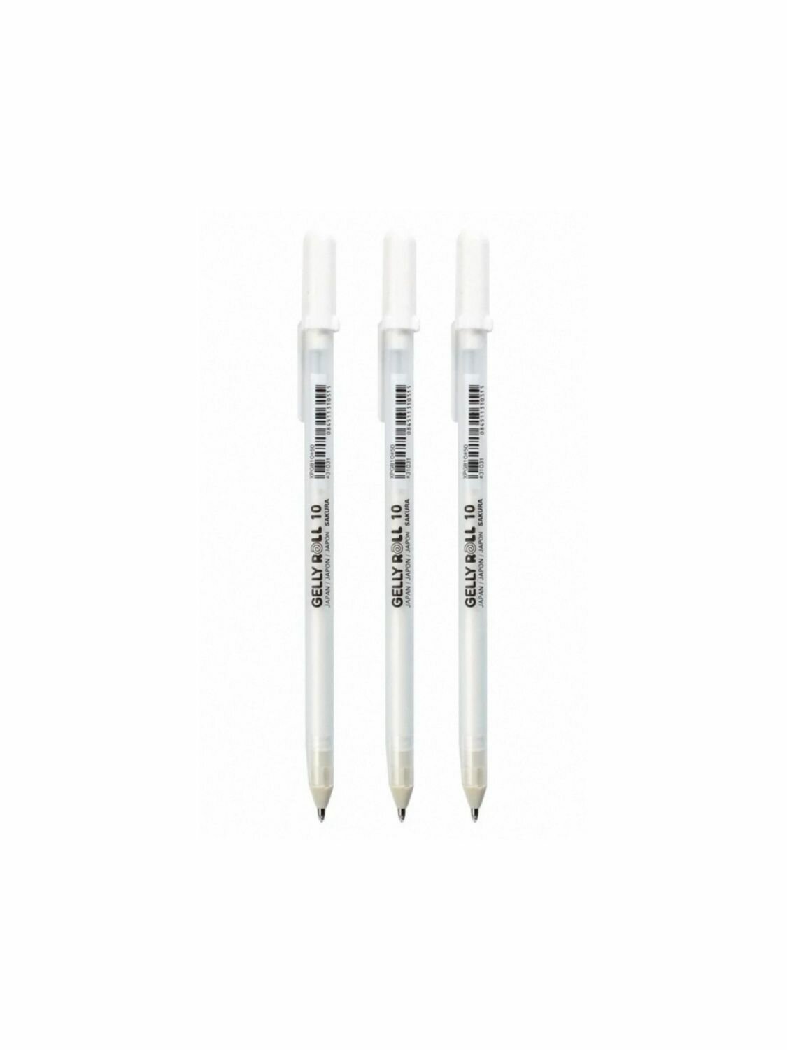 Гелевая ручка Sakura Gelly Roll Classic White с белыми чернилами для рисования, письма, скетчинга и творчества, размеры 05, 08, 10