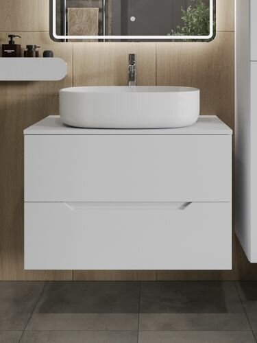 Тумба с раковиной подвесная Orange Line Li-80TuwMDF+B04-600W 80 см, белый