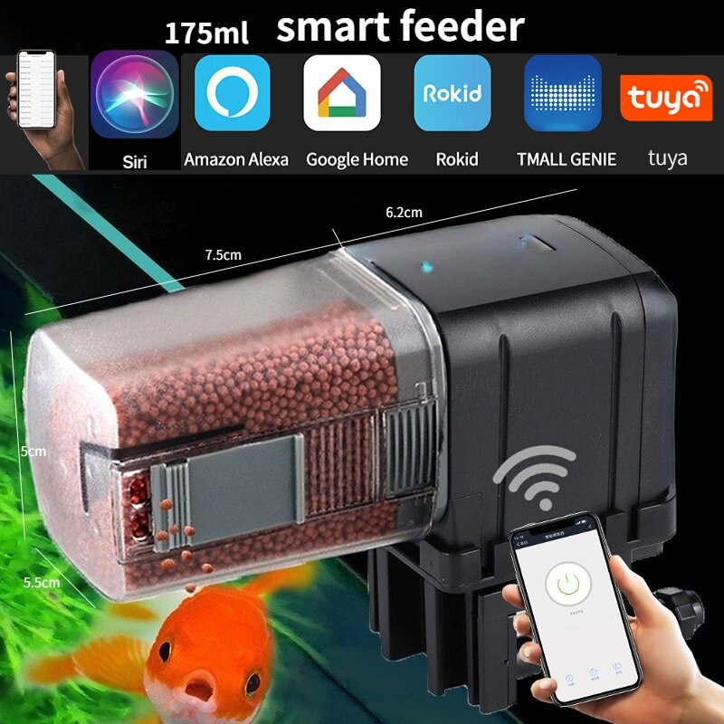 Автоматическая кормушка для аквариума WiFi Black