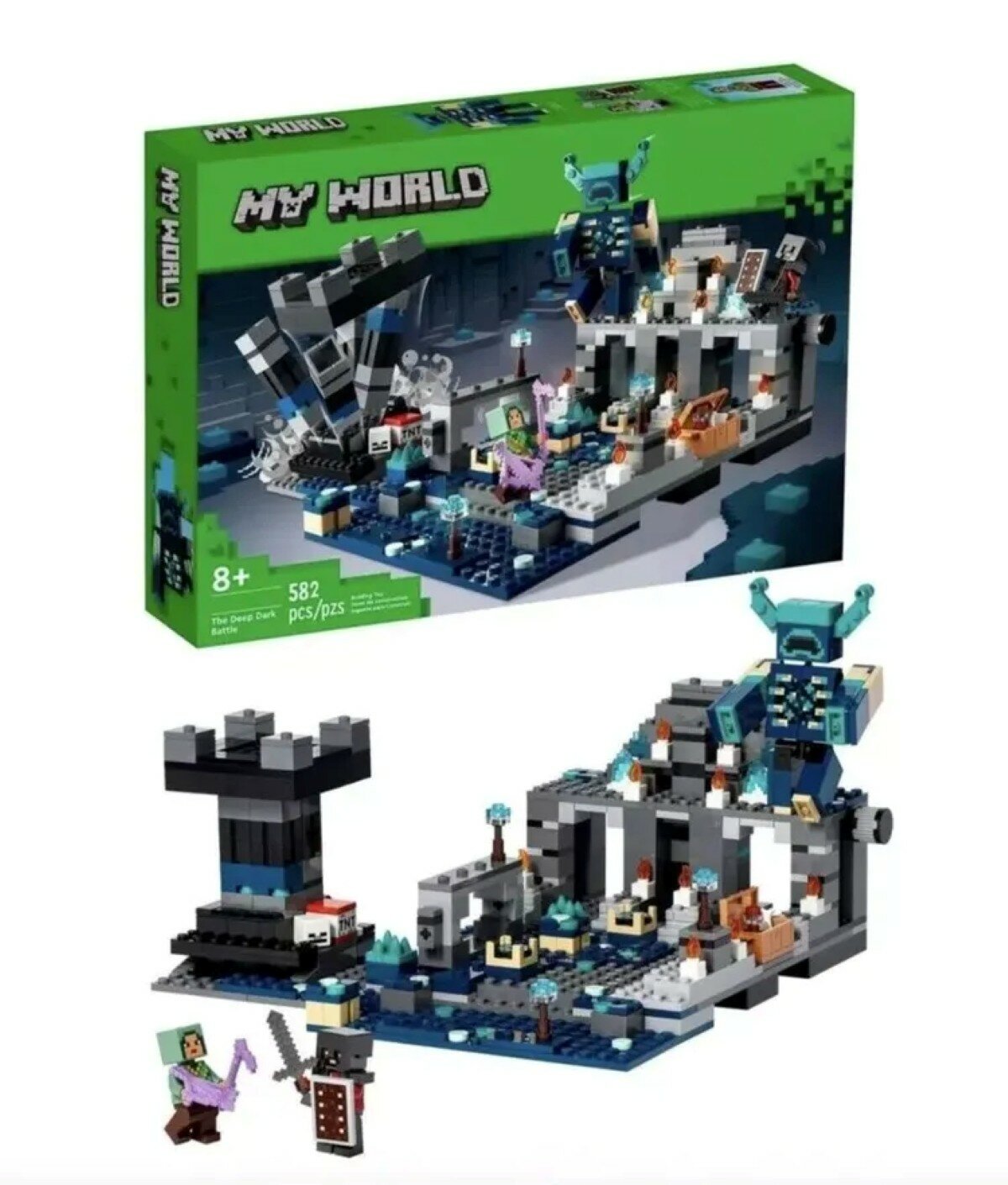 Конструктор My World "Minecraft: Битва в Глубинной Тьме", 582 деталей / Майнкрафт: The Battle in the Deep Darkness,68006