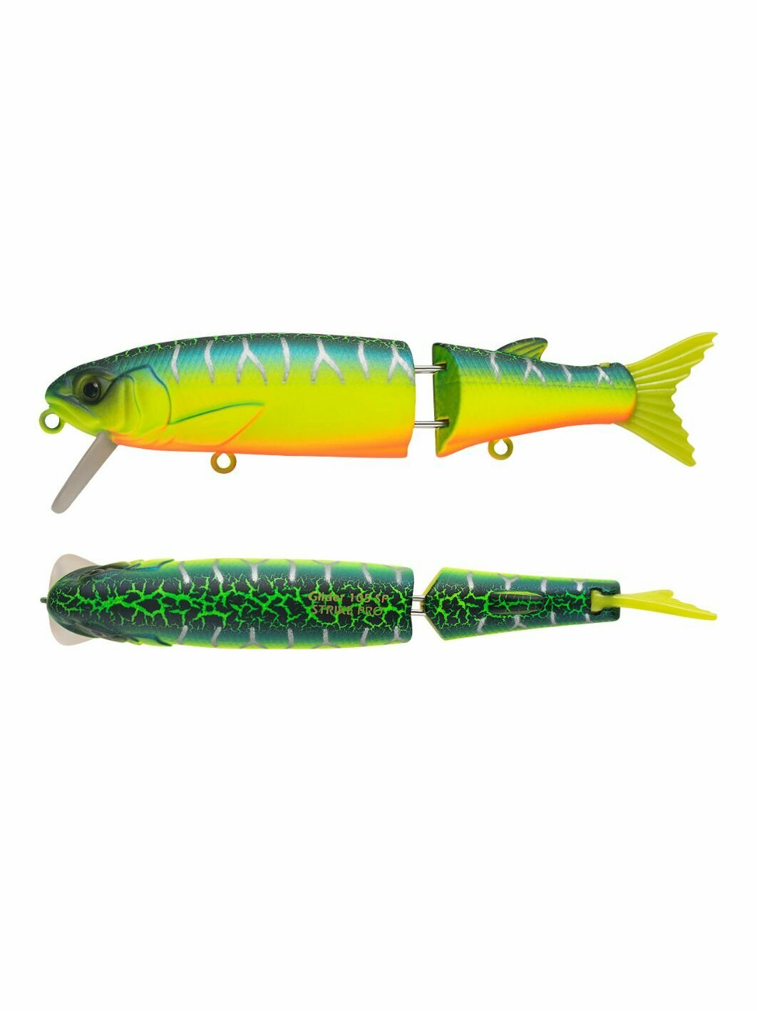 Воблер Составной Strike Pro Glider 105, 105 мм, 14,4 гр, Нейтральный, цвет A223S-RP Pearl Mat Tiger