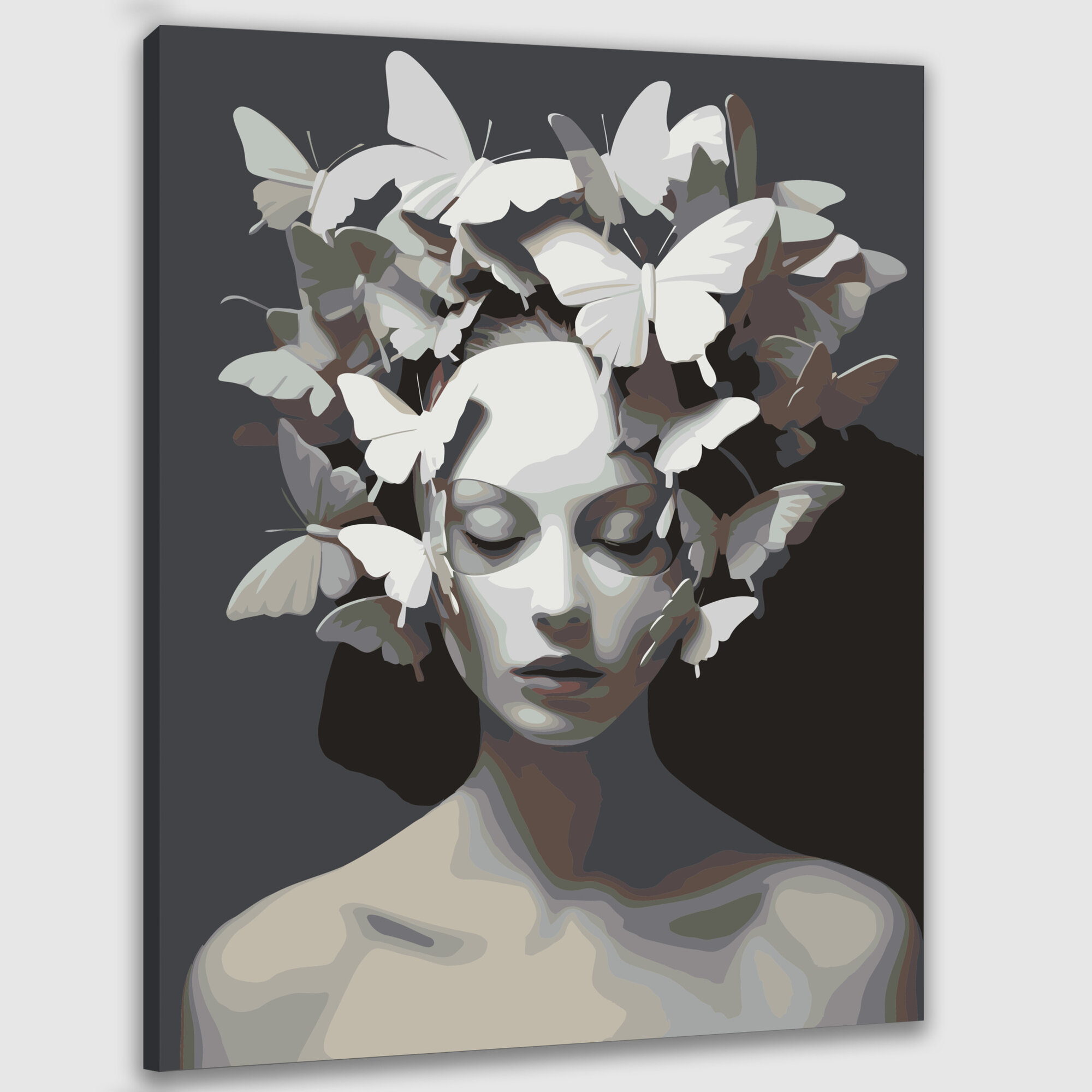 Картина по номерам 40x50 см, картина, Эми Джадд, бабочка, лицо
