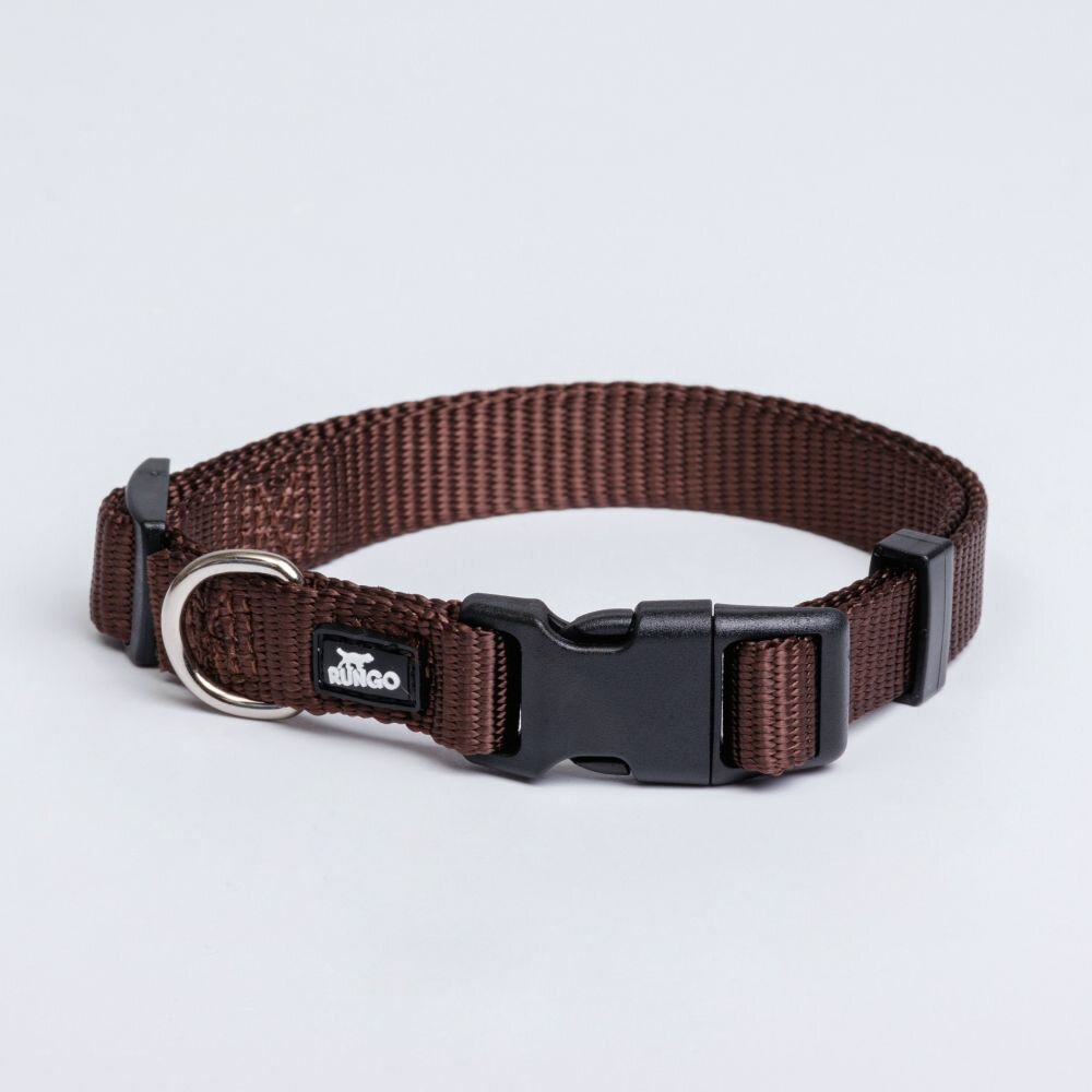 Ошейник для собак нейлоновый, обхват шеи 30-45 см, ширина 1,5 см, коричневый