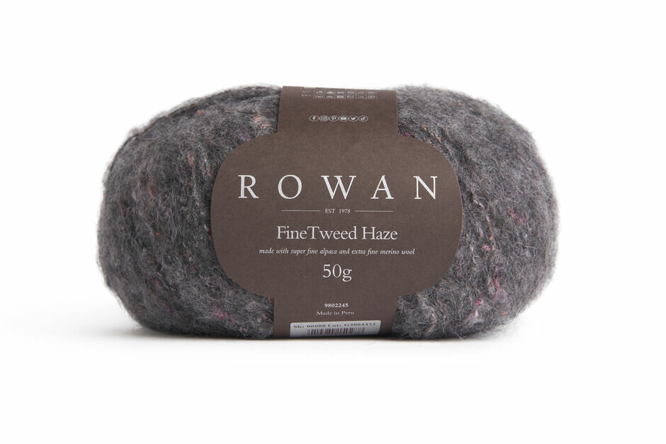 Fine Tweed Haze /Файн Твид Хэйз/ пряжа Rowan, 9802245 (008, ash (пепел), серый)