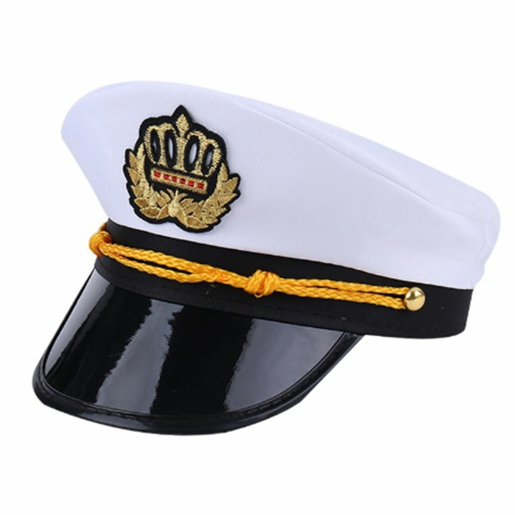 Белая вышитая матросская фуражка с золотой короной