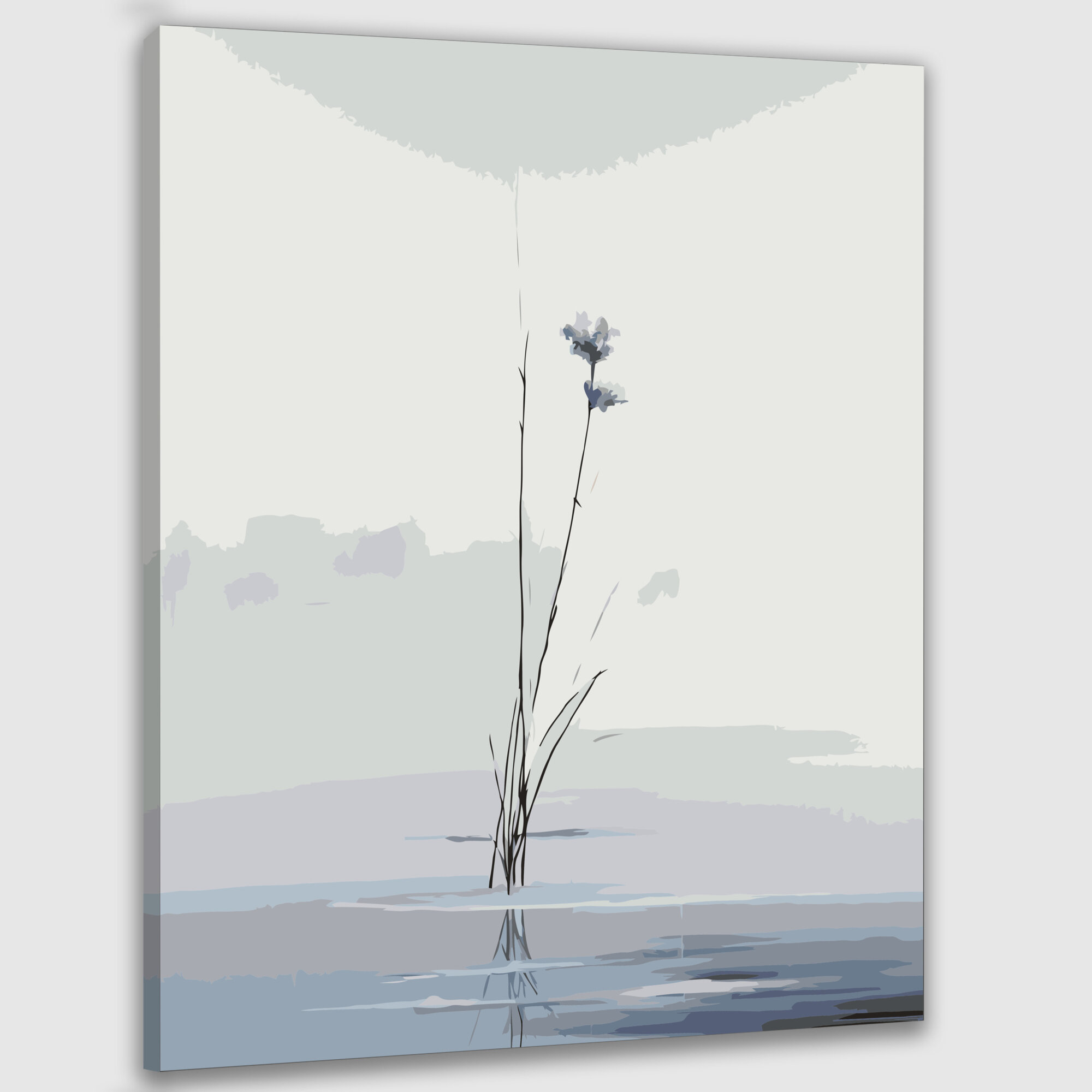 Картина по номерам 40x50 см, Минимализм, тишина, одиночный мазок, чистый холст, спокойствие, умиротворенность.