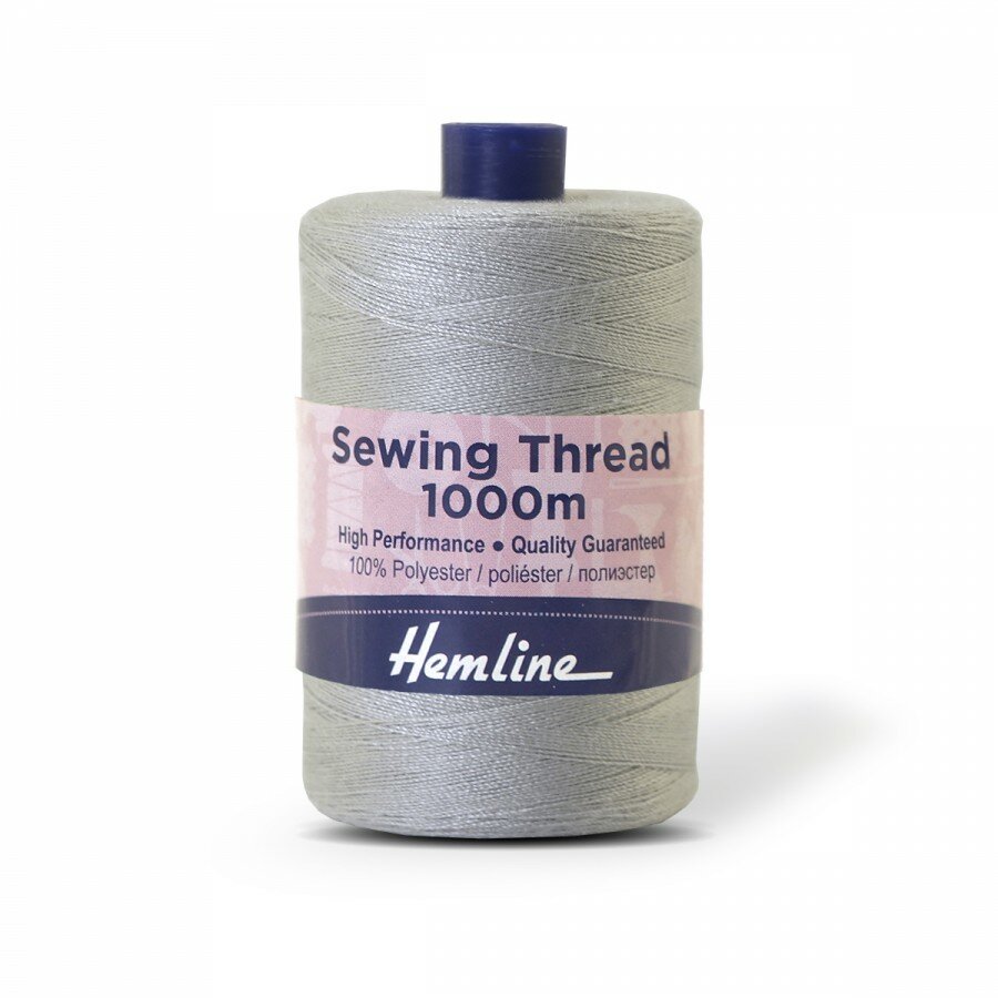 Нить универсальная Hemline для шитья, серый 1000 м серый 40/2 HEMLINE N4124.485