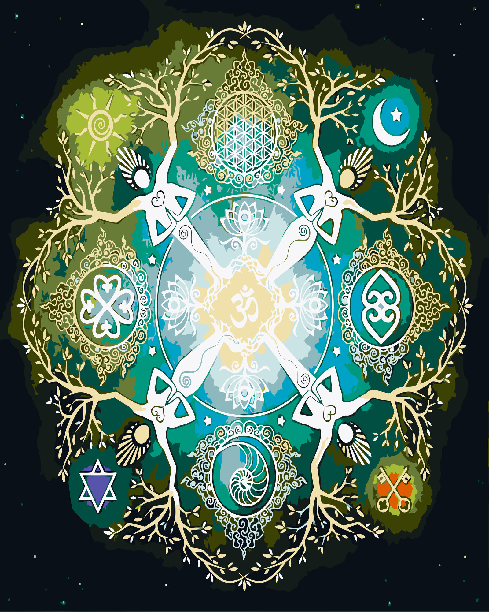 Картина по номерам T751 "Мандала Денежная" 40х50