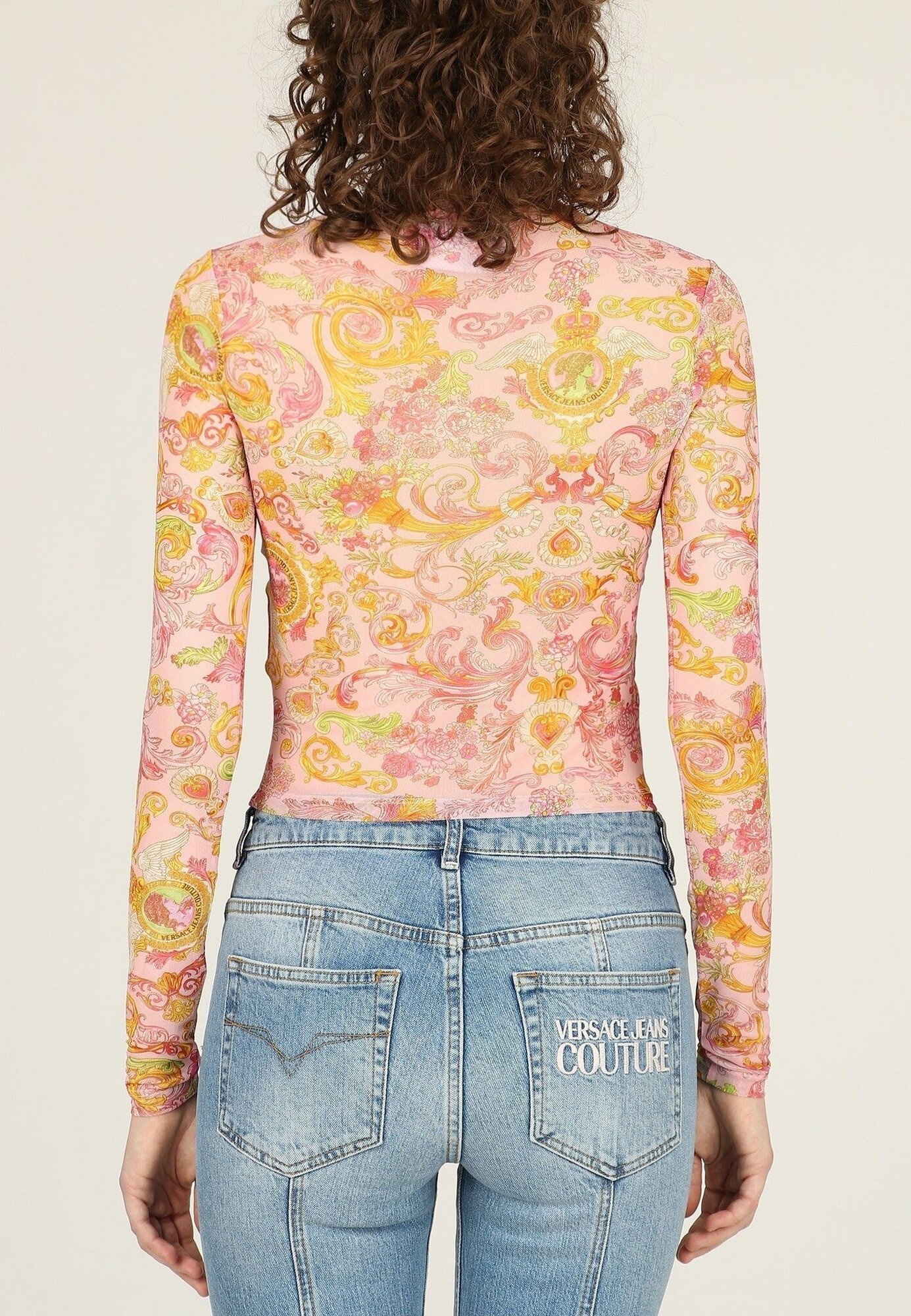 Лонгслив спортивный Versace Jeans Couture, размер 40, , розовый — фото 1