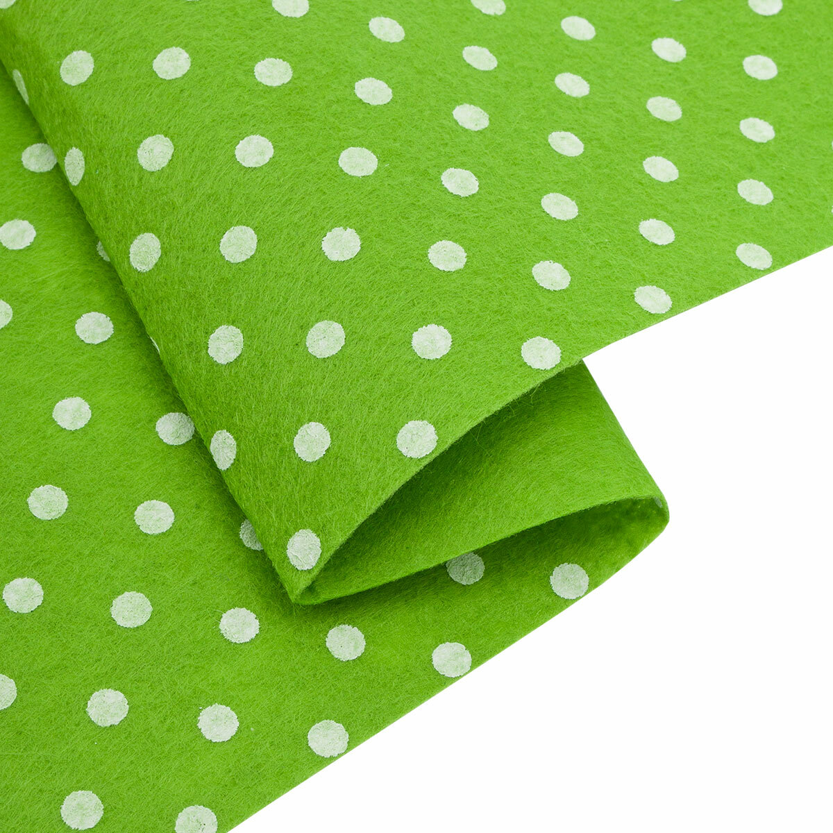 22788 Фетр в горошек, 20*30см, толщина: 1мм (уп. 2шт), цв. св. зеленый