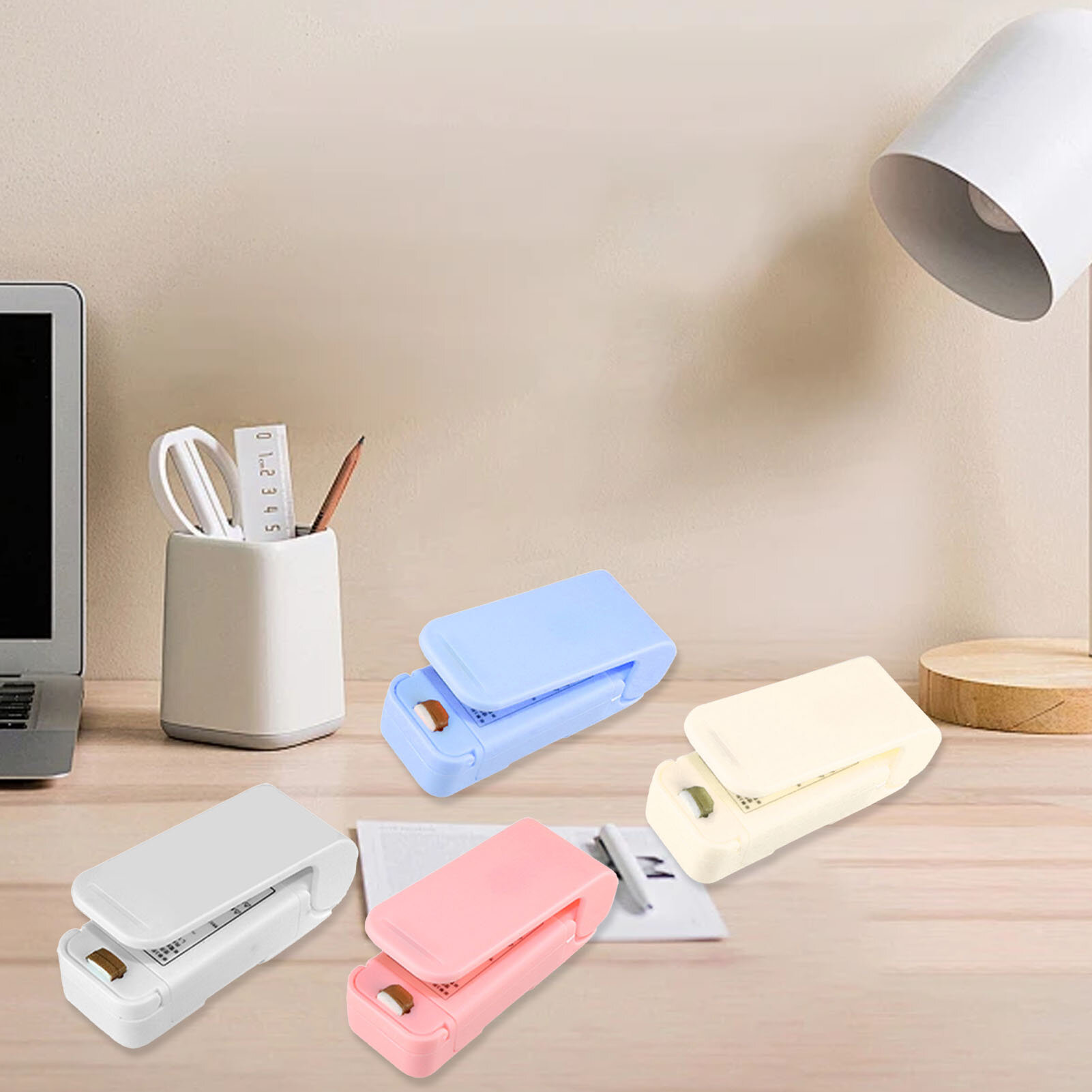 Портативный герметизатор для пакетов ручной нажимной бытовой тепловой герметизирующий аппарат для упаковочных пакетов с едой сухофруктами закусками синий 1 шт батарейки 2 АА не включены материал ABS PC вес 41 г