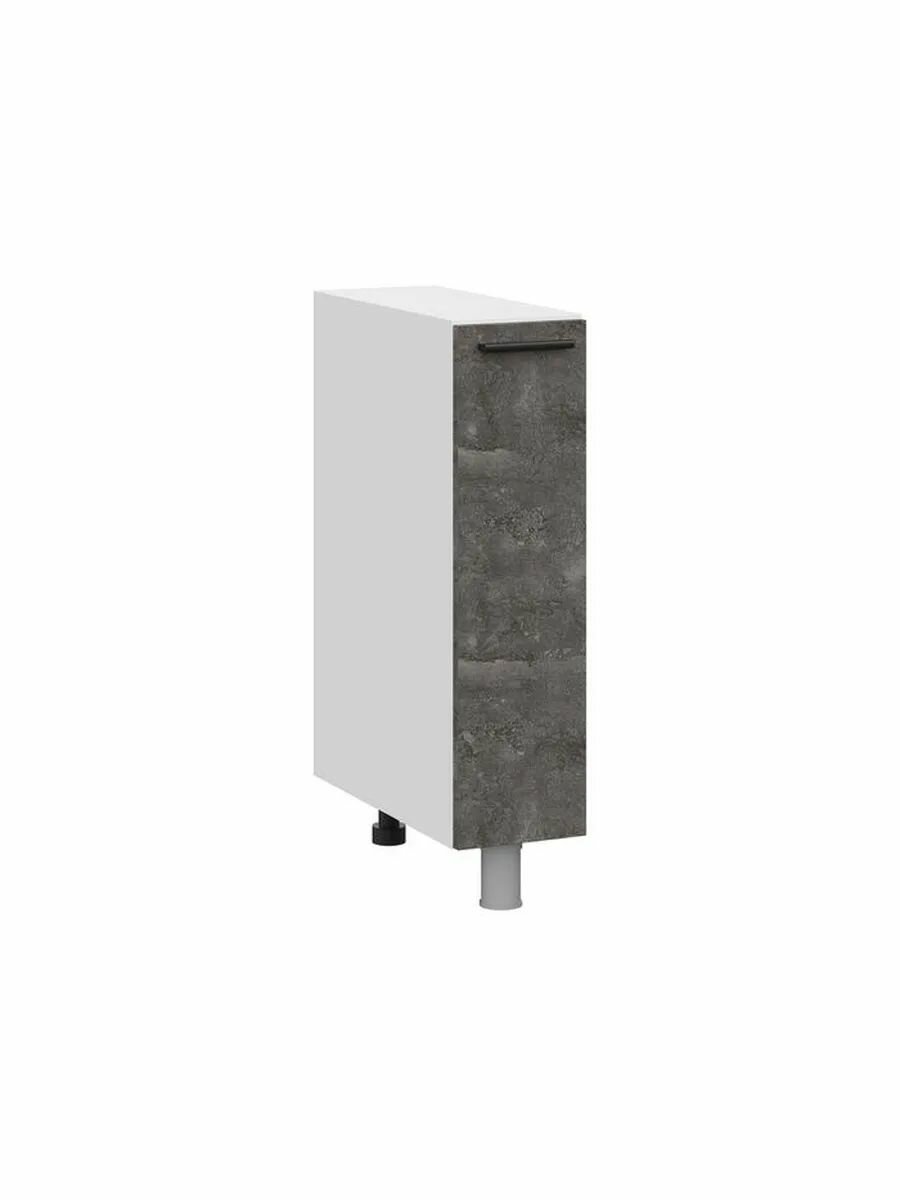 Кухонный модуль напольный, бутылочница Урбан с ящиком, с доводчиками 20х50.6х82.4 см, Белый / Камень темный