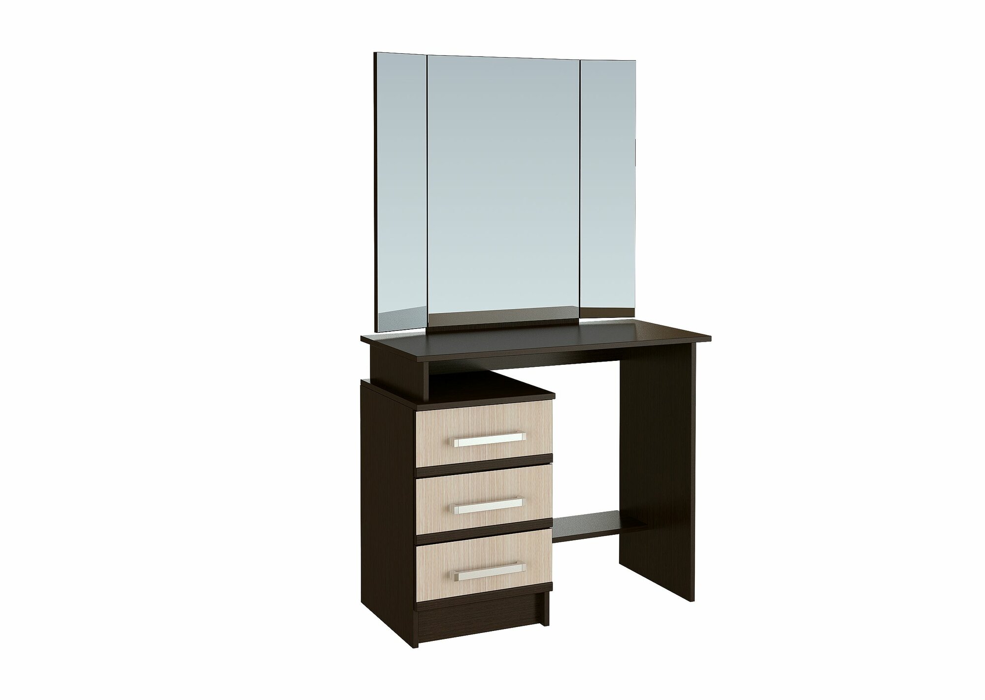 Сакура Туалетный стол + Зеркало Сакура (Дуб беленый, венге) (Миф)